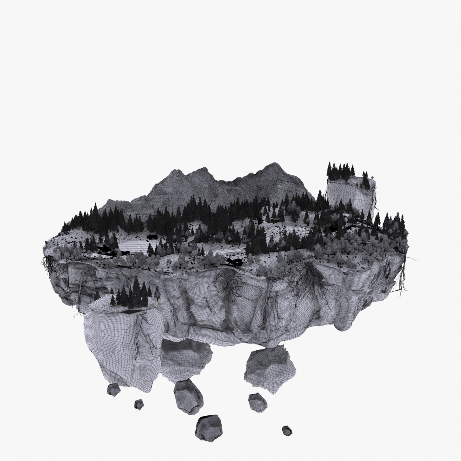 3d model floating island