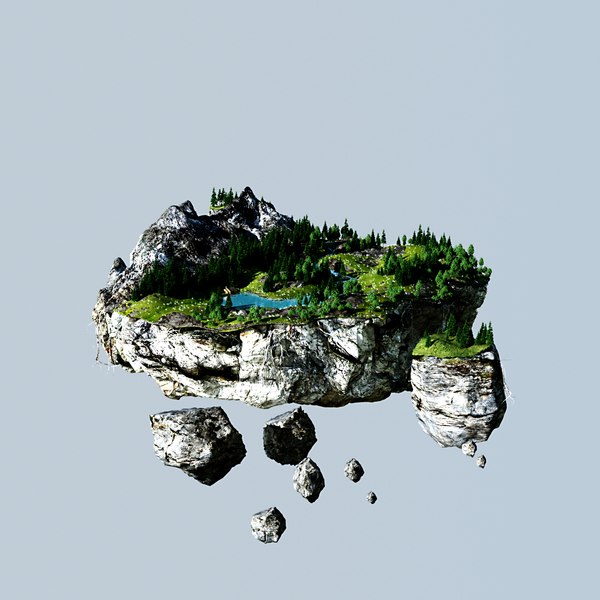3d model floating island