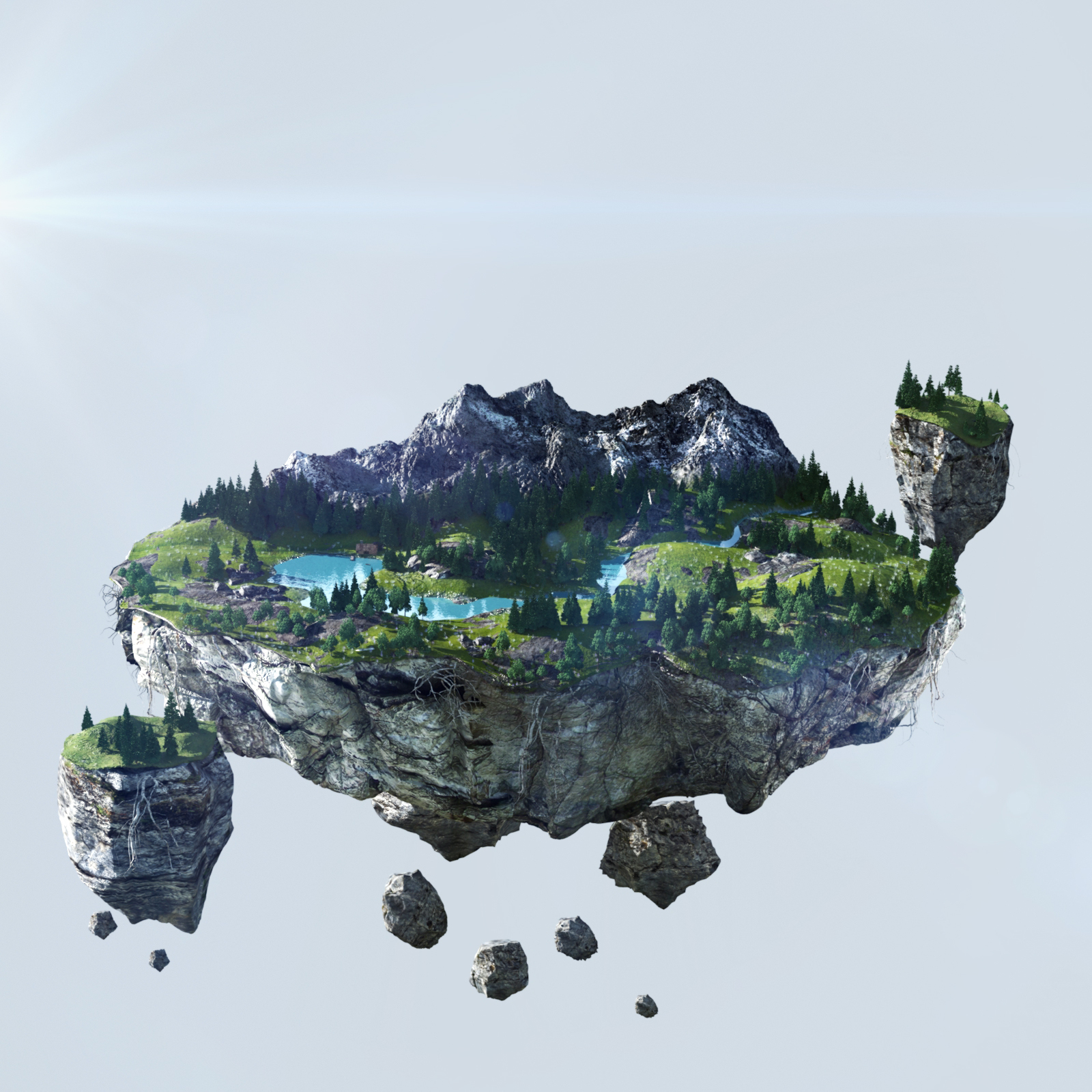 3d model floating island