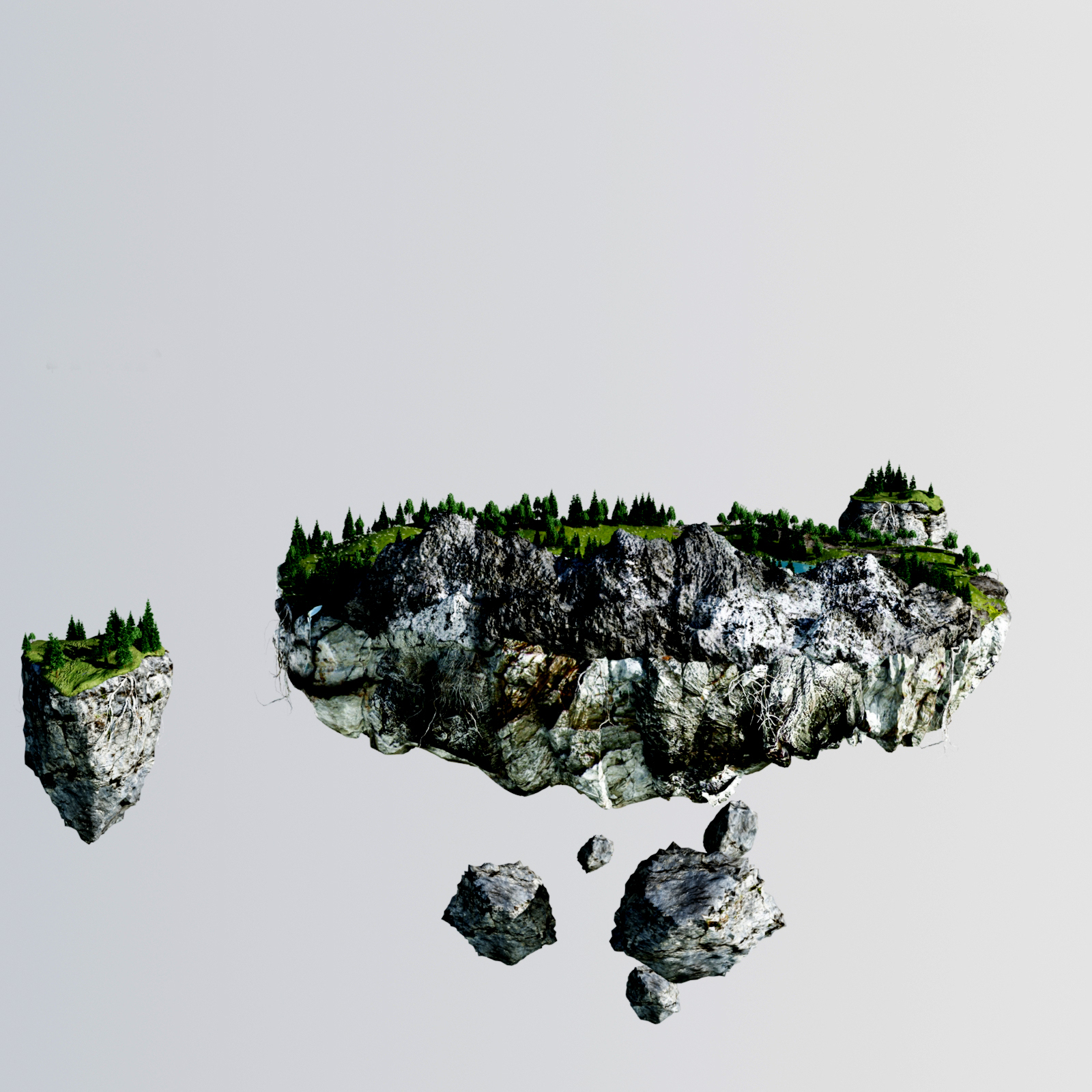 3d model floating island