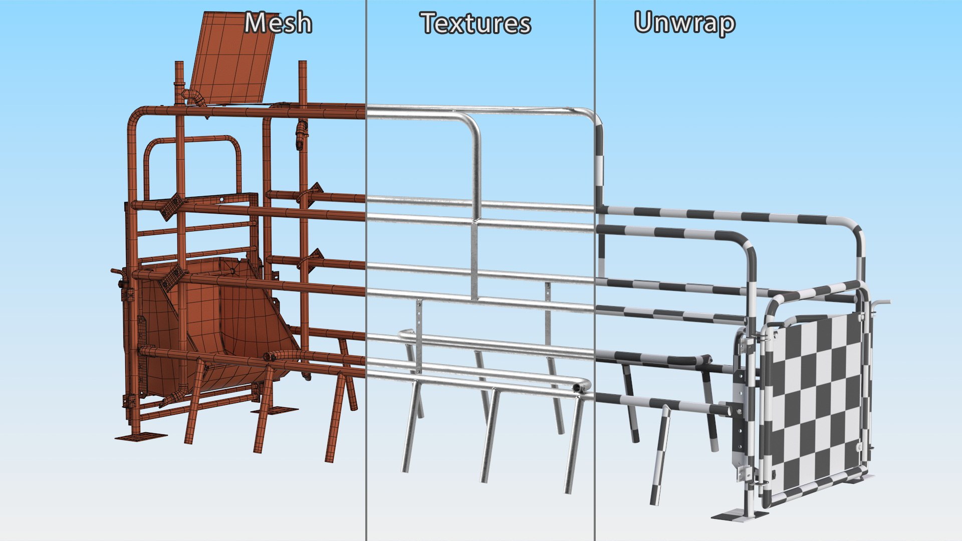 3D model Sow Farrowing Crate Empty - TurboSquid 2065224