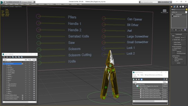 3D model Multitool Black Rigged - TurboSquid 1753414