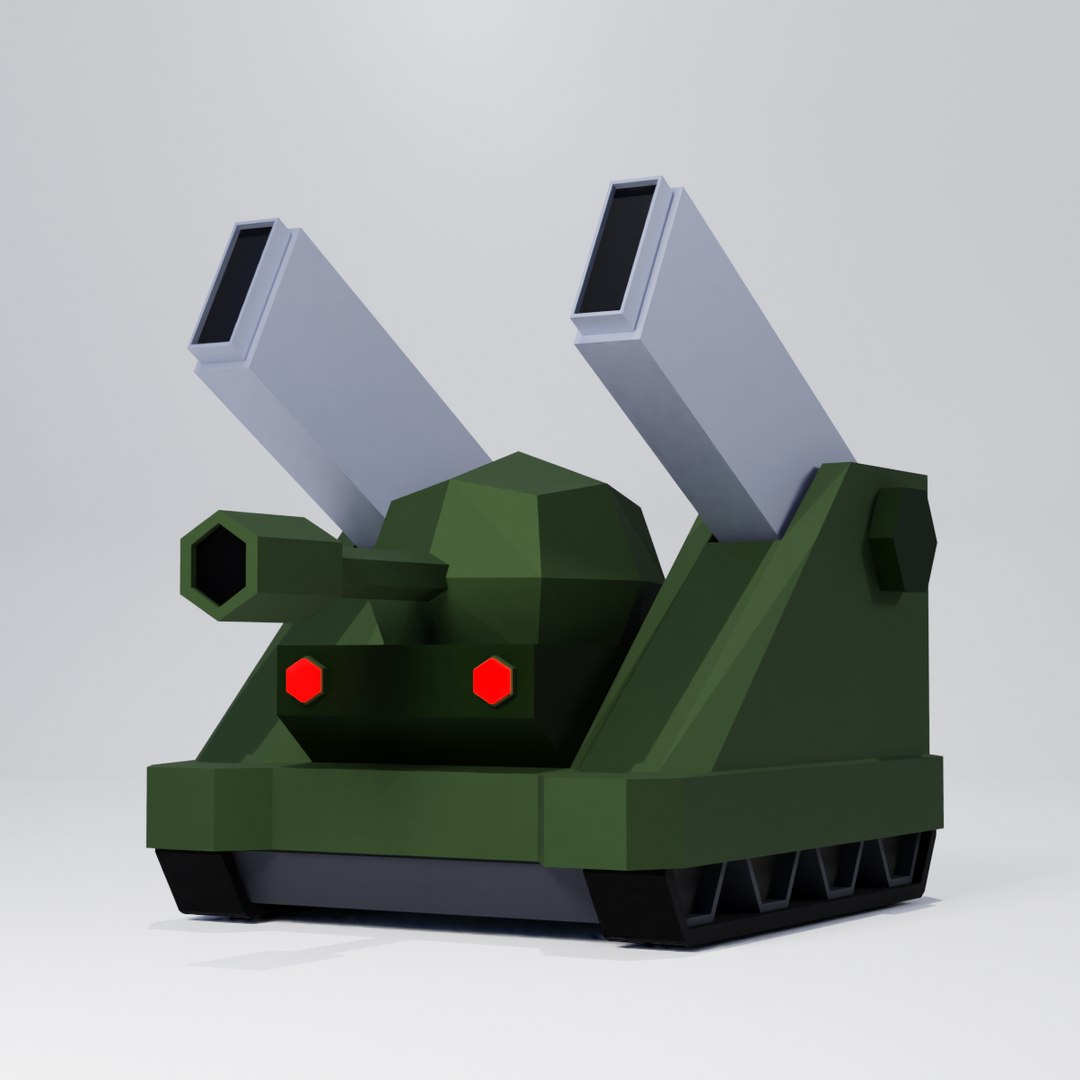 3D low-poly tank rocket - TurboSquid 1392529
