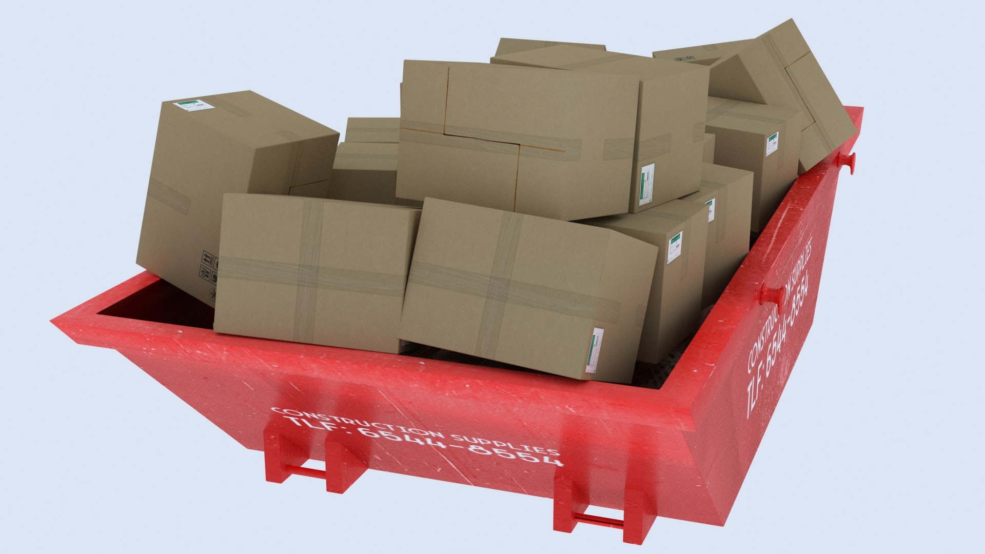 3D model Industrial Container with cardboard boxes - TurboSquid 1965325
