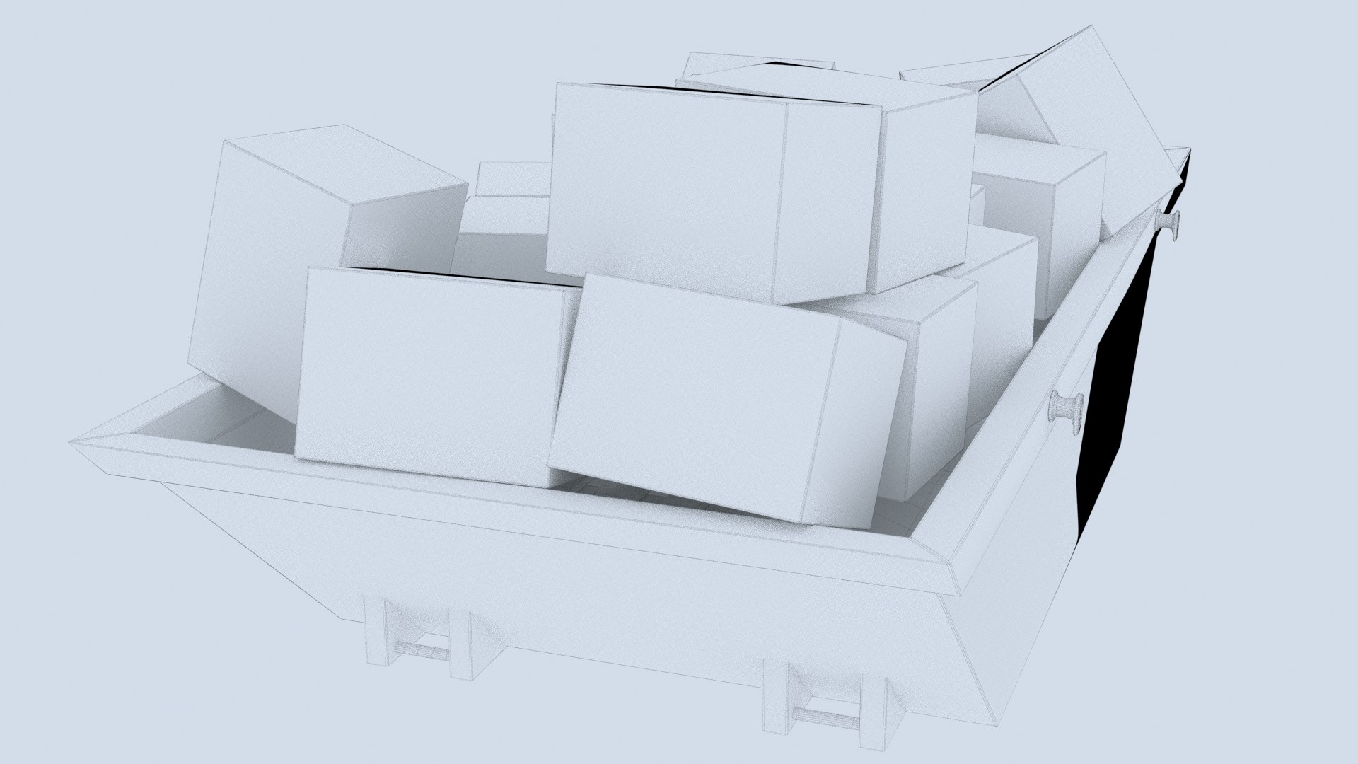 3D model Industrial Container with cardboard boxes - TurboSquid 1965325