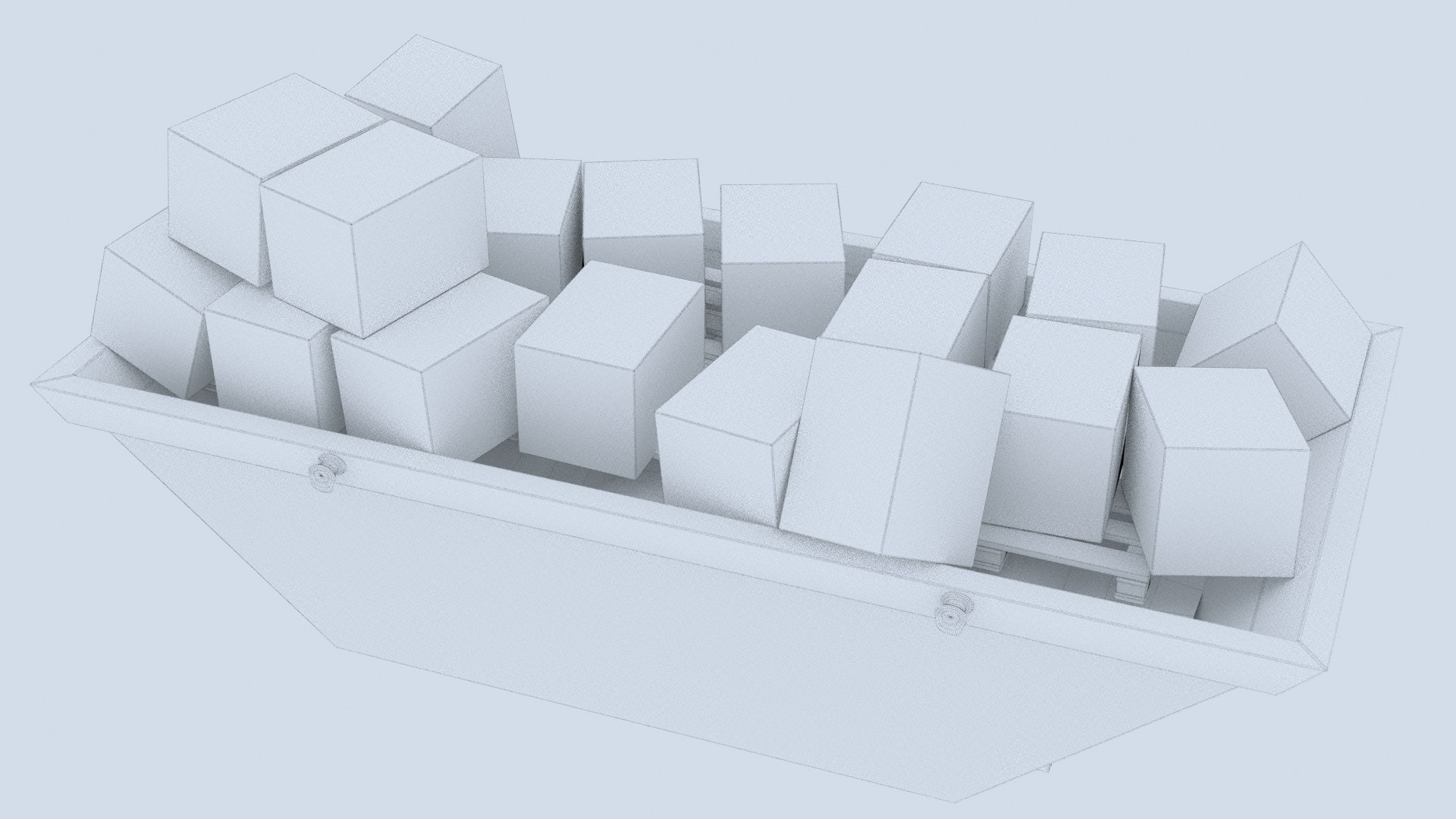 3D model Industrial Container with cardboard boxes - TurboSquid 1965325
