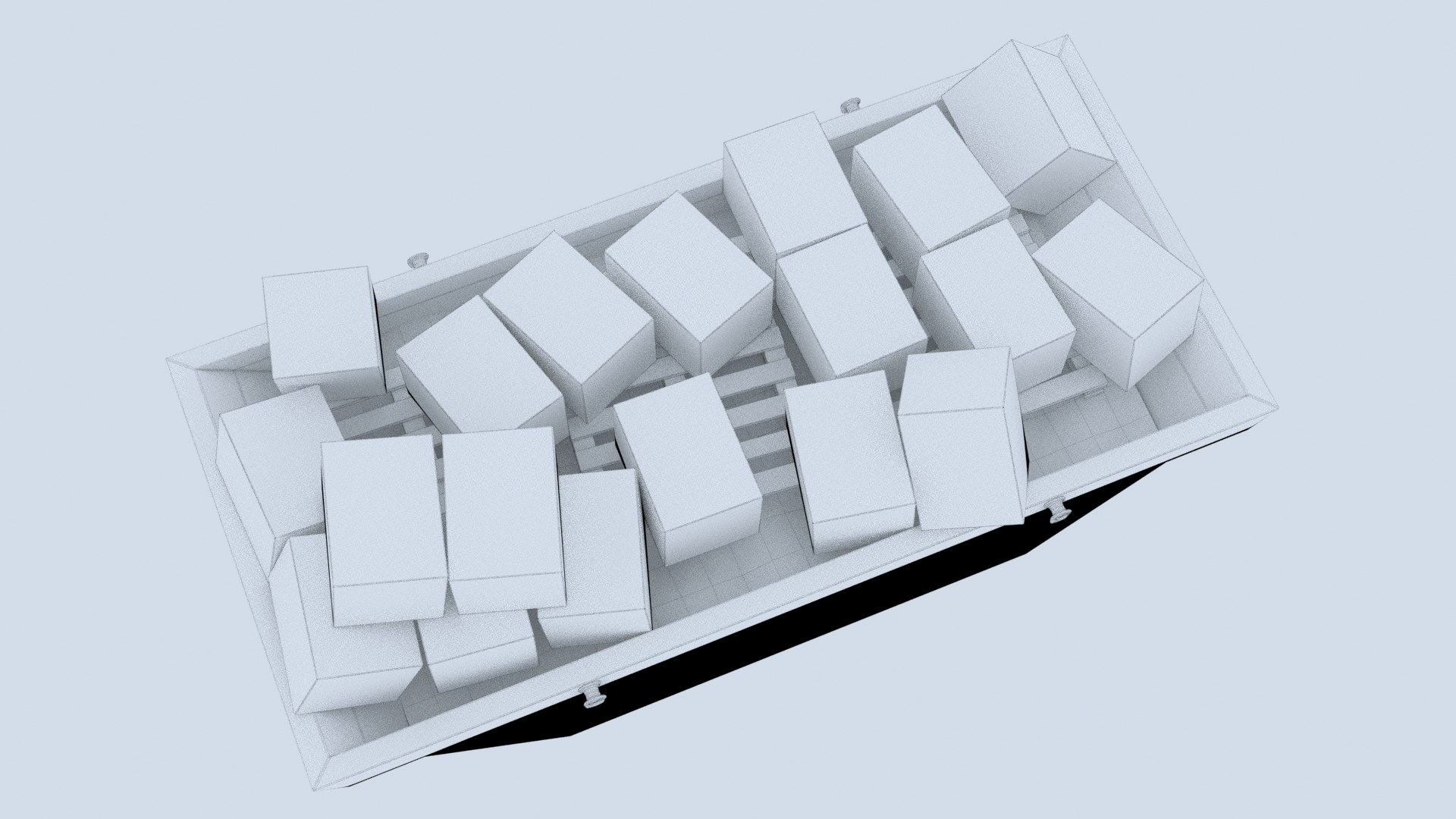 3D model Industrial Container with cardboard boxes - TurboSquid 1965325
