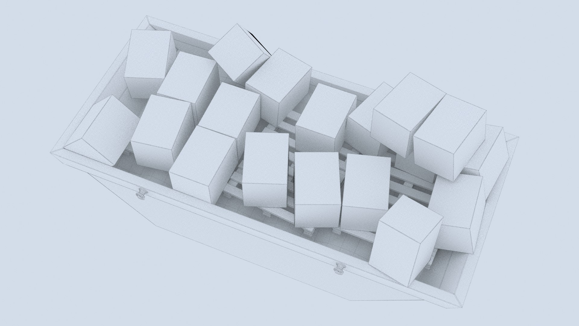 3D model Industrial Container with cardboard boxes - TurboSquid 1965325
