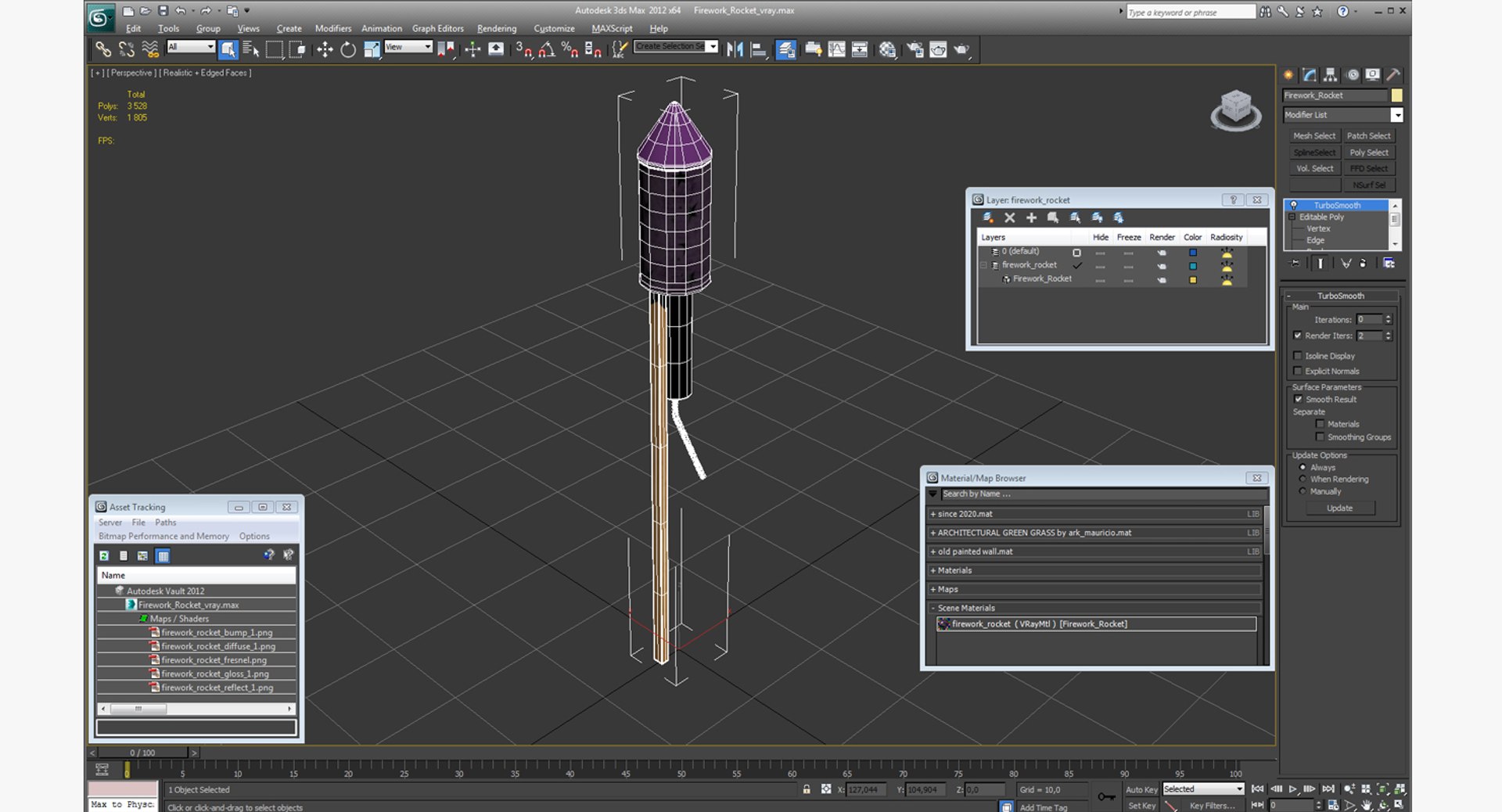 3D firework rocket - TurboSquid 1301648