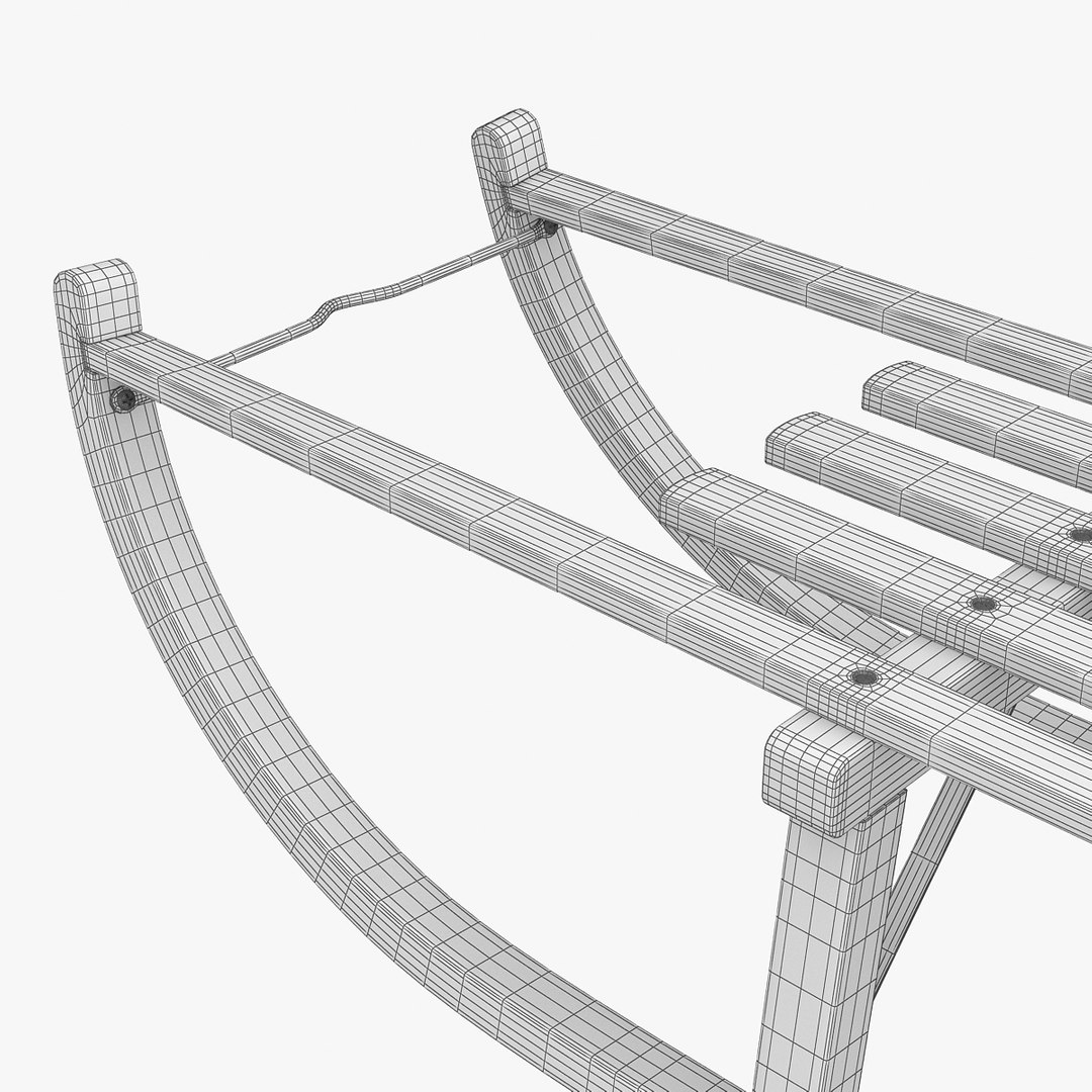 wooden sledge 3d model