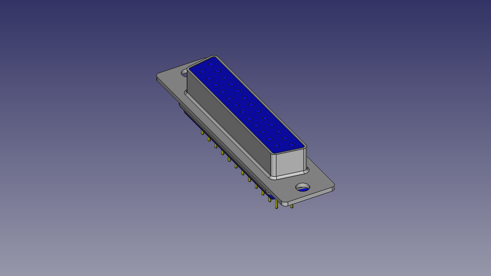 DB25 Female Connector Through Hole 3D Model - TurboSquid 1986200
