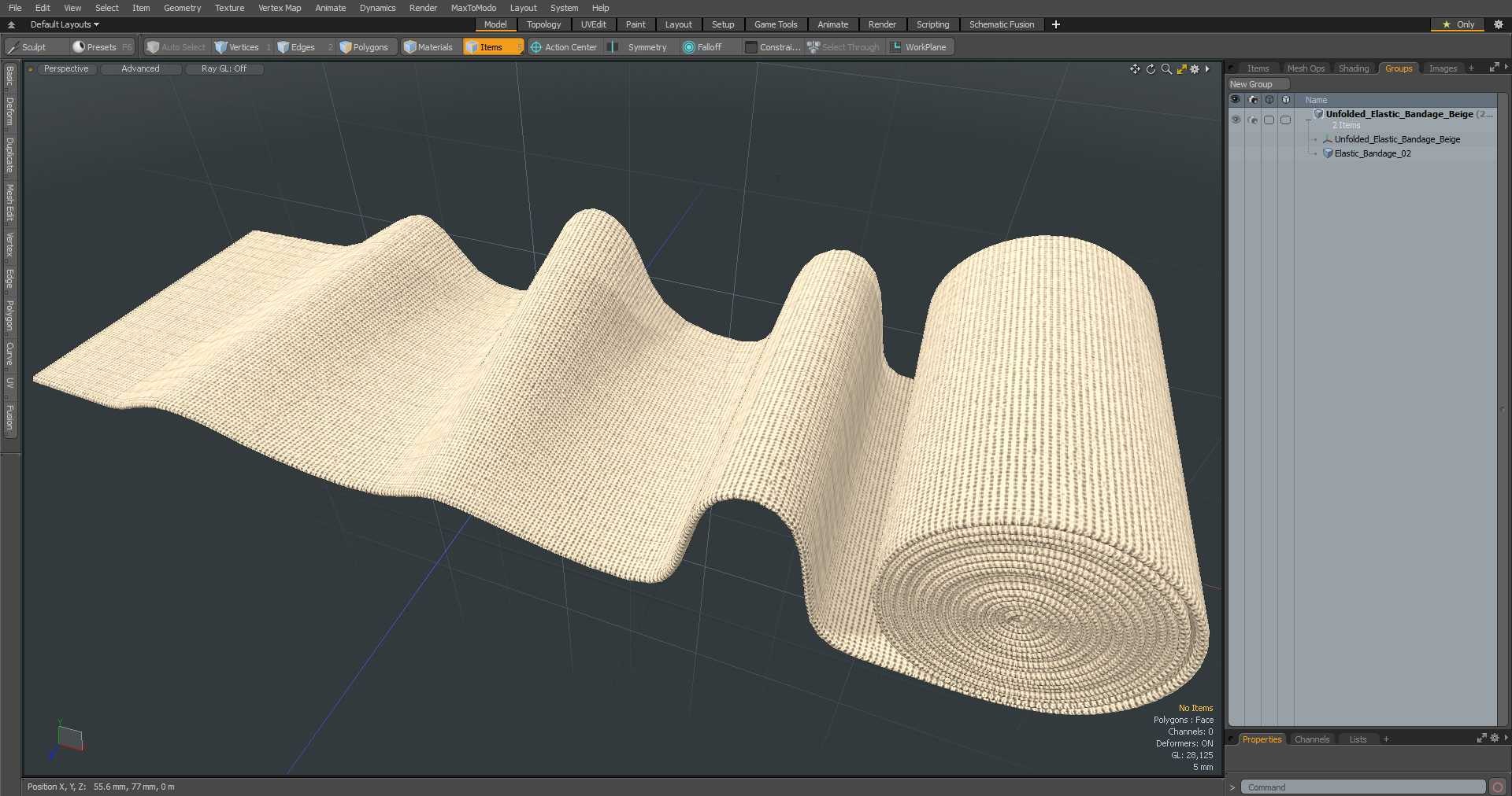 3D Unfolded Elastic Bandage Beige - TurboSquid 2225810