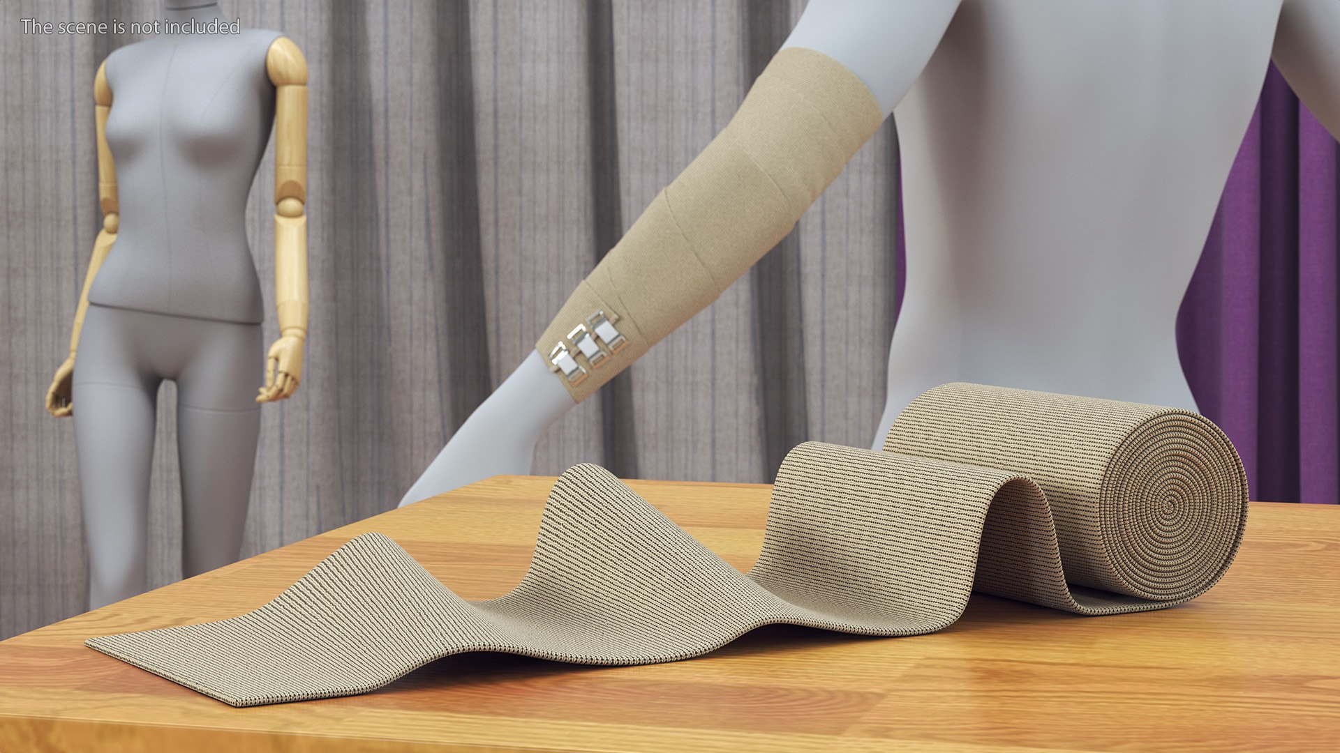 3D Unfolded Elastic Bandage Beige - TurboSquid 2225810