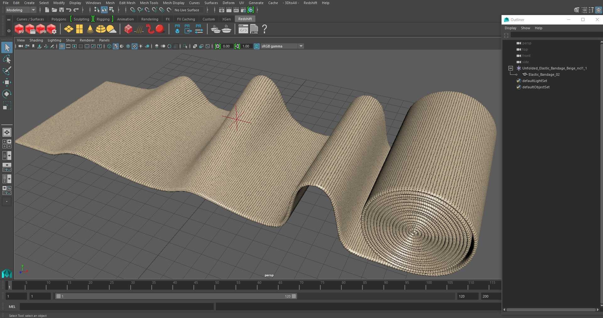 3D Unfolded Elastic Bandage Beige - TurboSquid 2225810