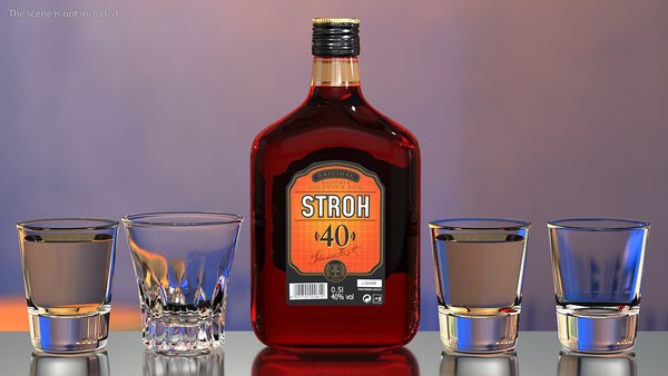 modelo 3d Botella de ron austriaco Stroh 40 - TurboSquid 1649126