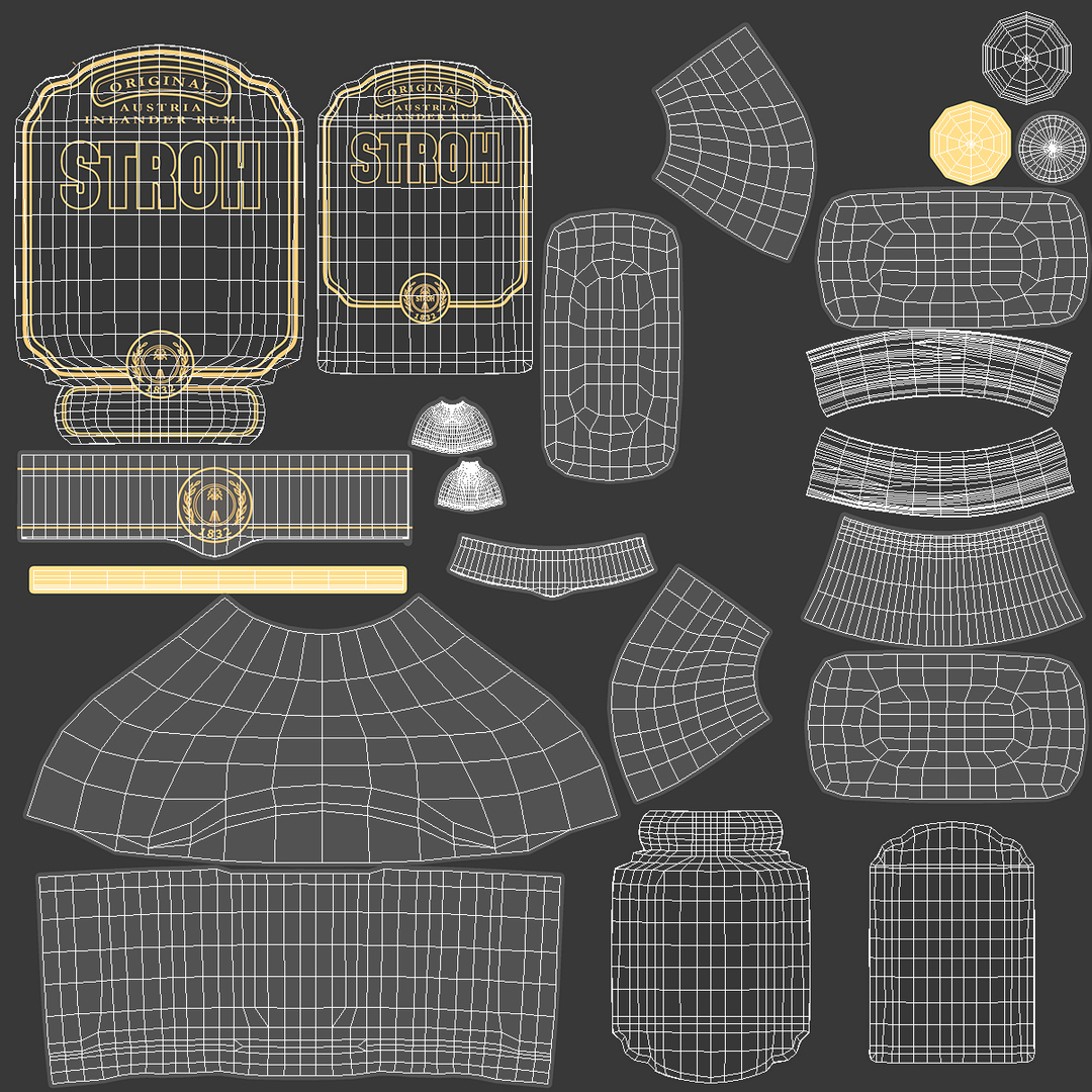 modelo 3d Botella de ron austriaco Stroh 40 - TurboSquid 1649126