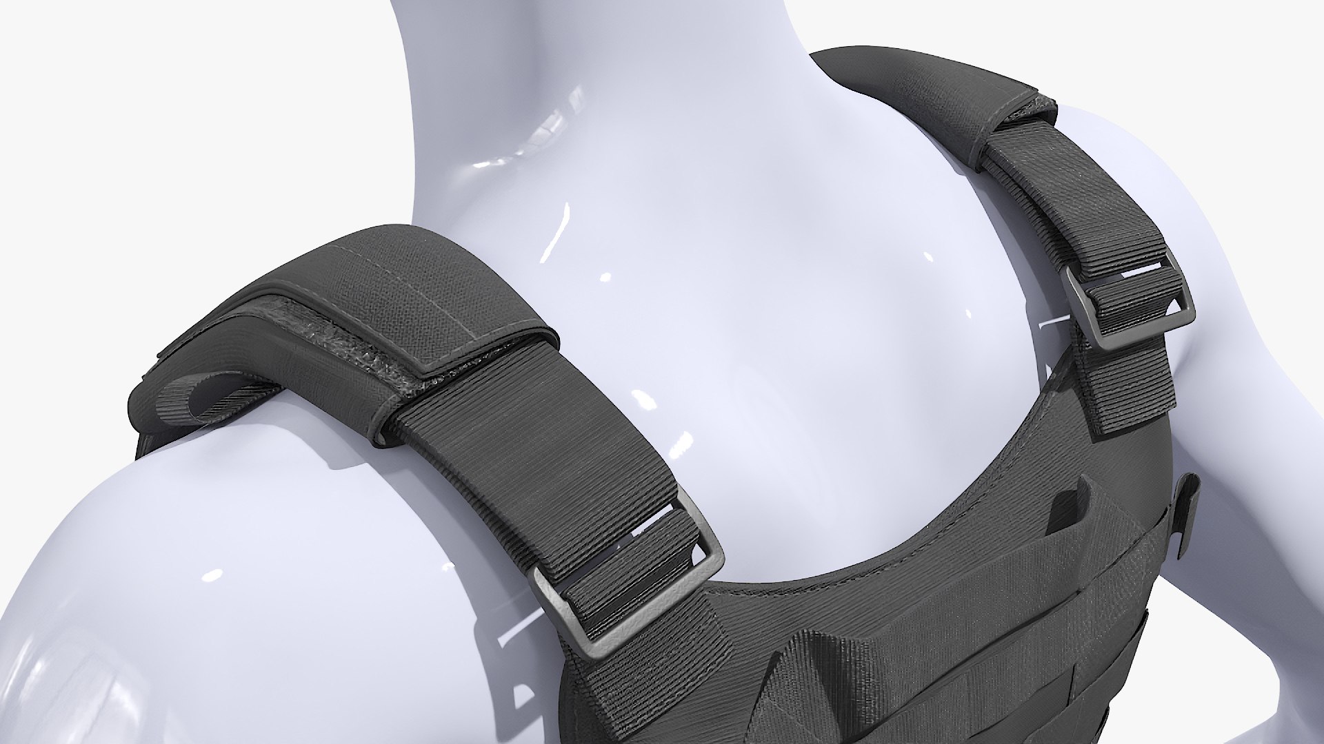 Tactical Vest With Pouches On Mannequin Black 3D - TurboSquid 2383214