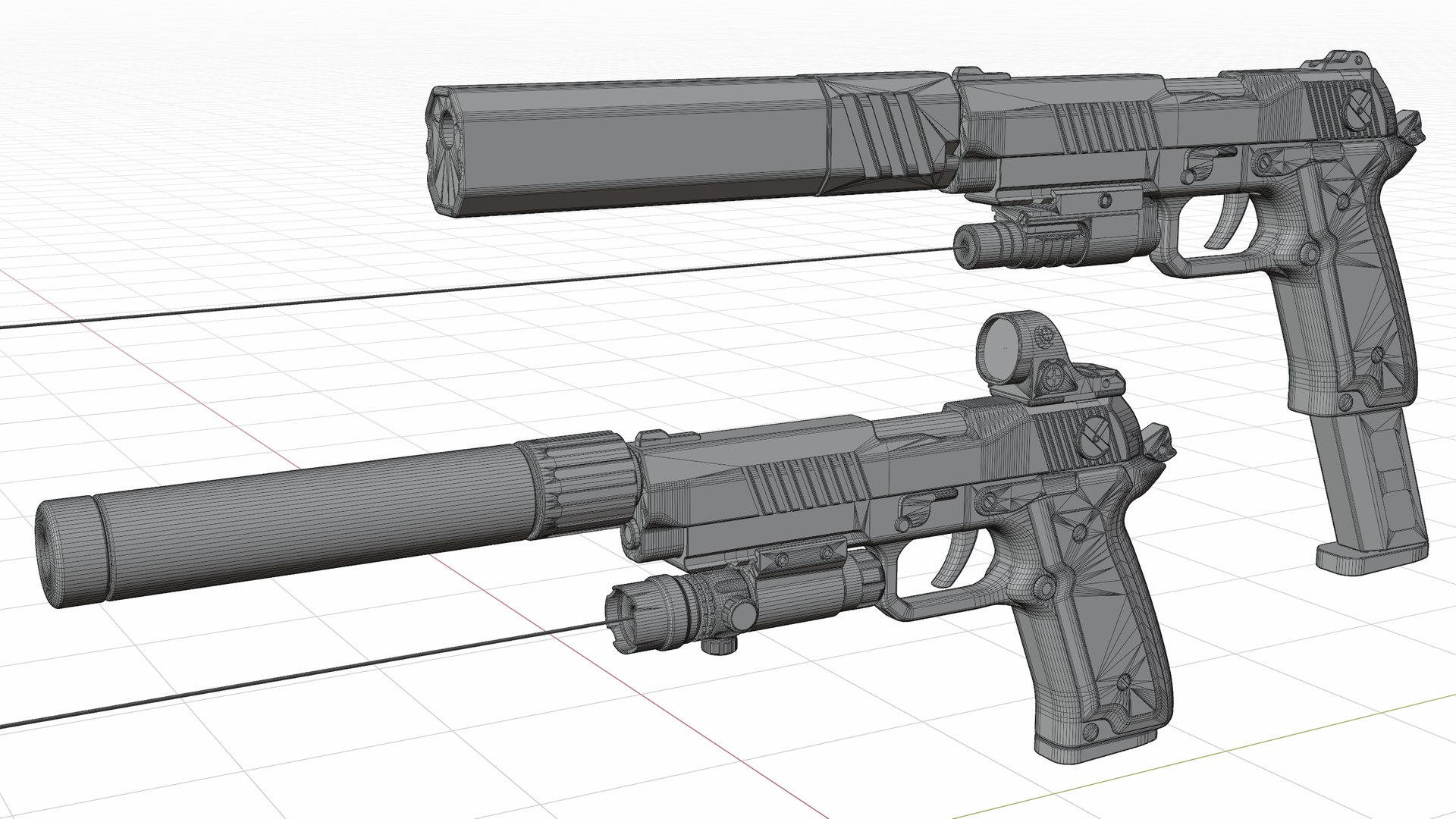 3D Model Pistol Semi Auto-Burst Splinter 18 - TurboSquid 2215353