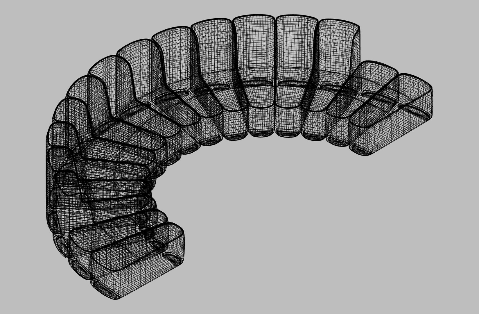 3D Semi Circle Couch Model - TurboSquid 2254504