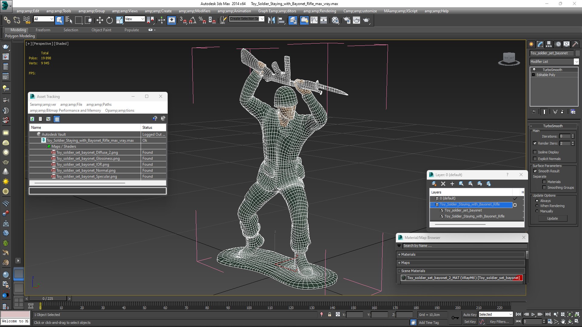 Toy Soldier Staying With Bayonet Rifle 3D Model - TurboSquid 2198537