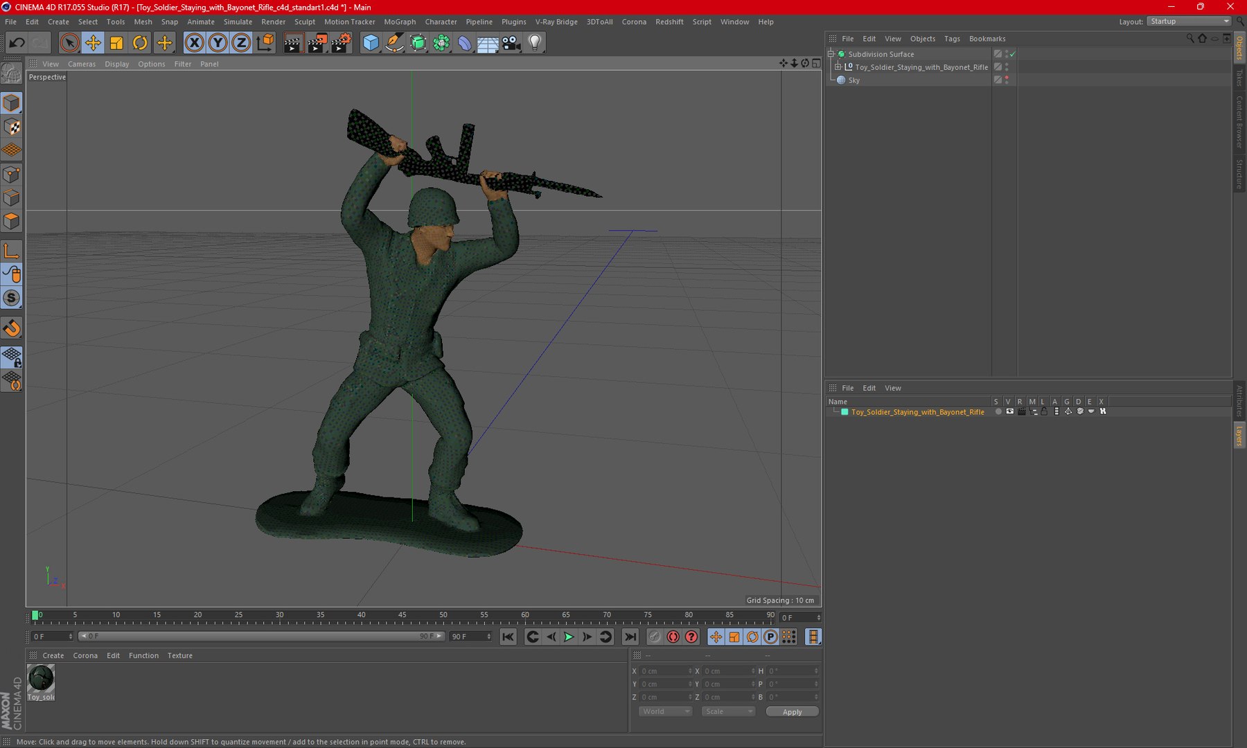 Toy Soldier Staying With Bayonet Rifle 3D Model - TurboSquid 2198537