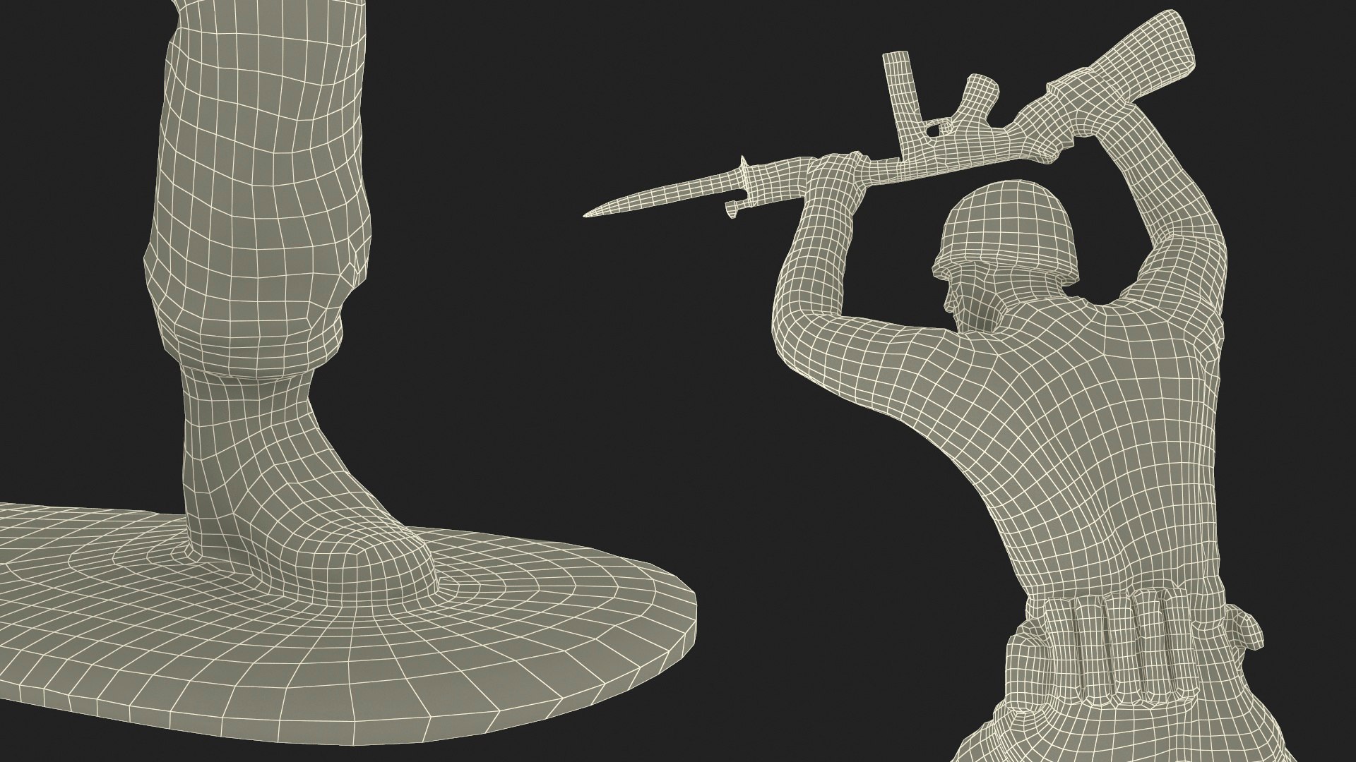 Toy Soldier Staying With Bayonet Rifle 3D Model - TurboSquid 2198537