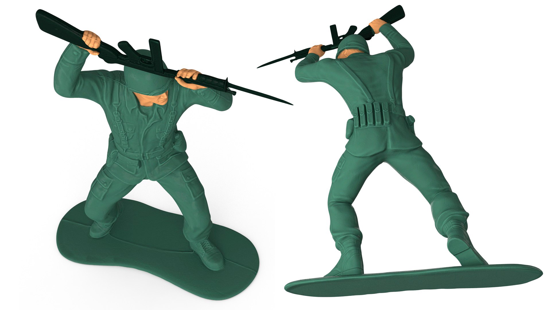 Toy Soldier Staying With Bayonet Rifle 3D Model - TurboSquid 2198537