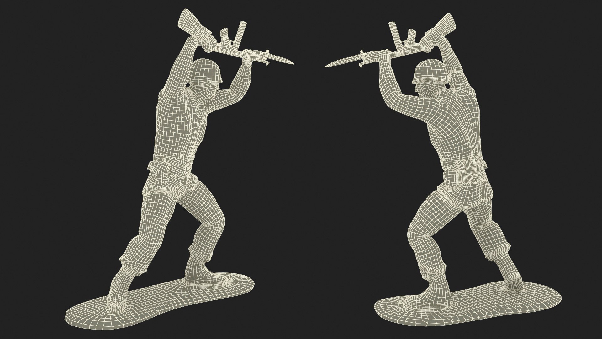 Toy Soldier Staying With Bayonet Rifle 3D Model - TurboSquid 2198537