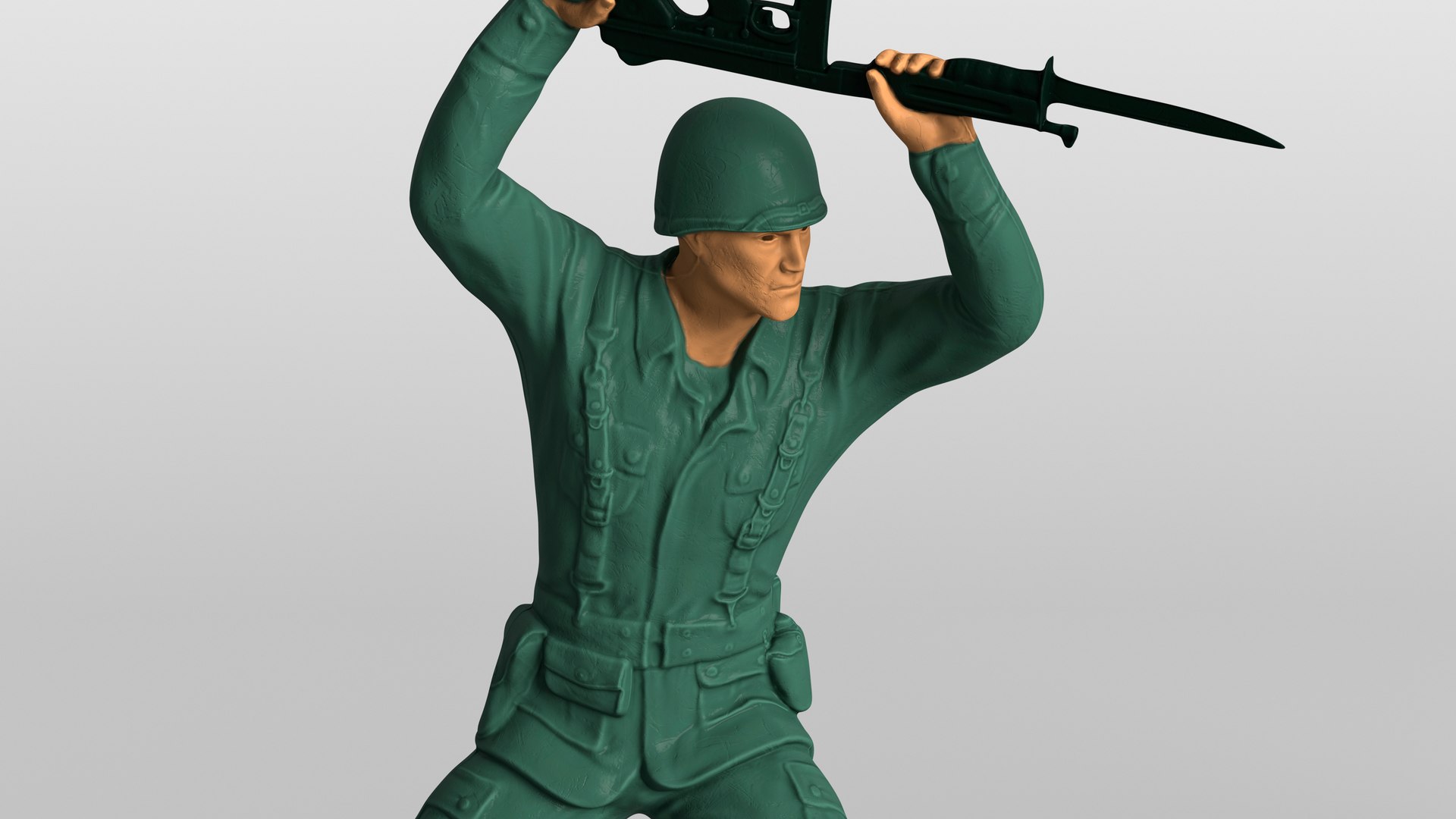 Toy Soldier Staying With Bayonet Rifle 3D Model - TurboSquid 2198537