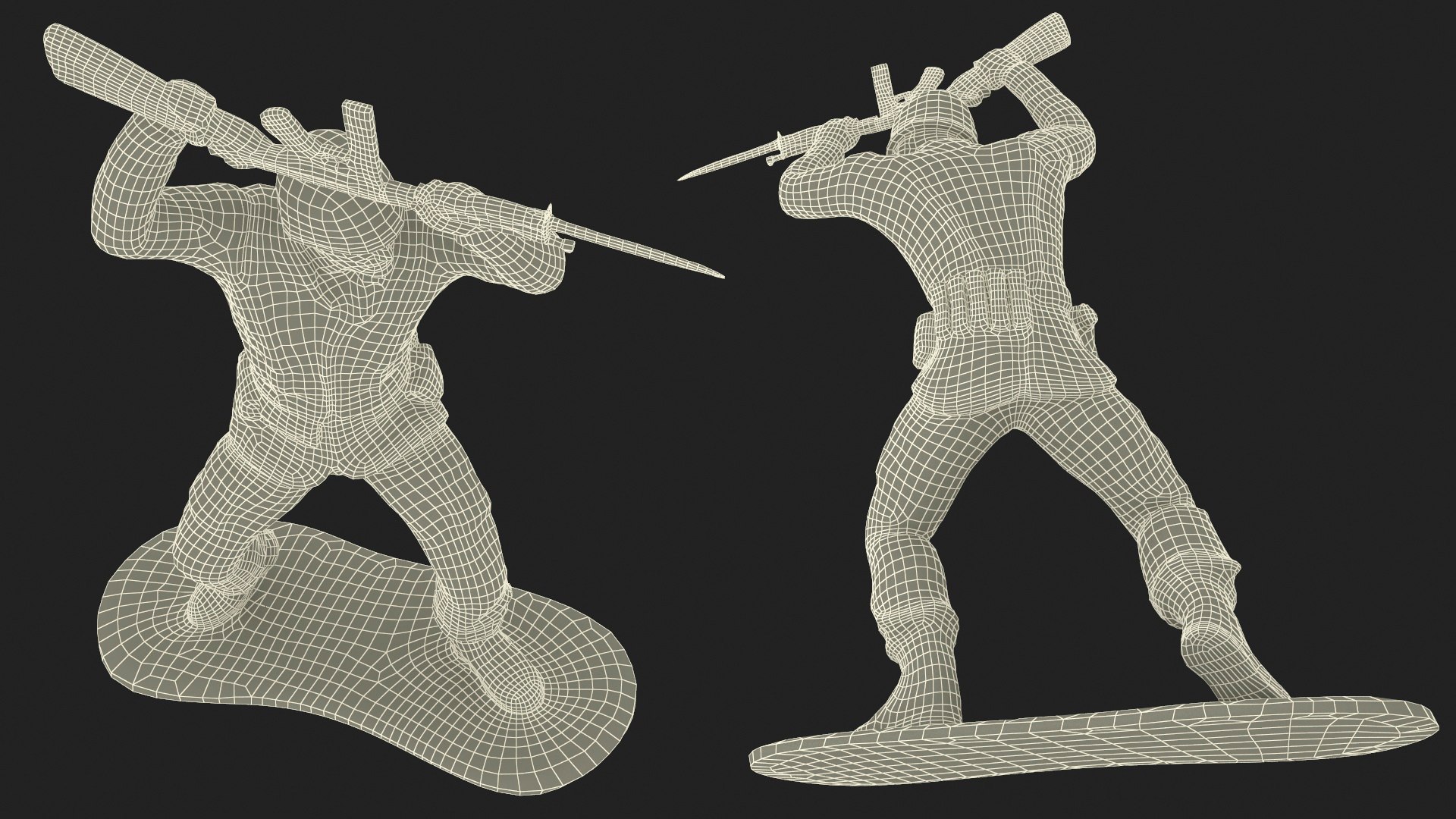 Toy Soldier Staying With Bayonet Rifle 3D Model - TurboSquid 2198537