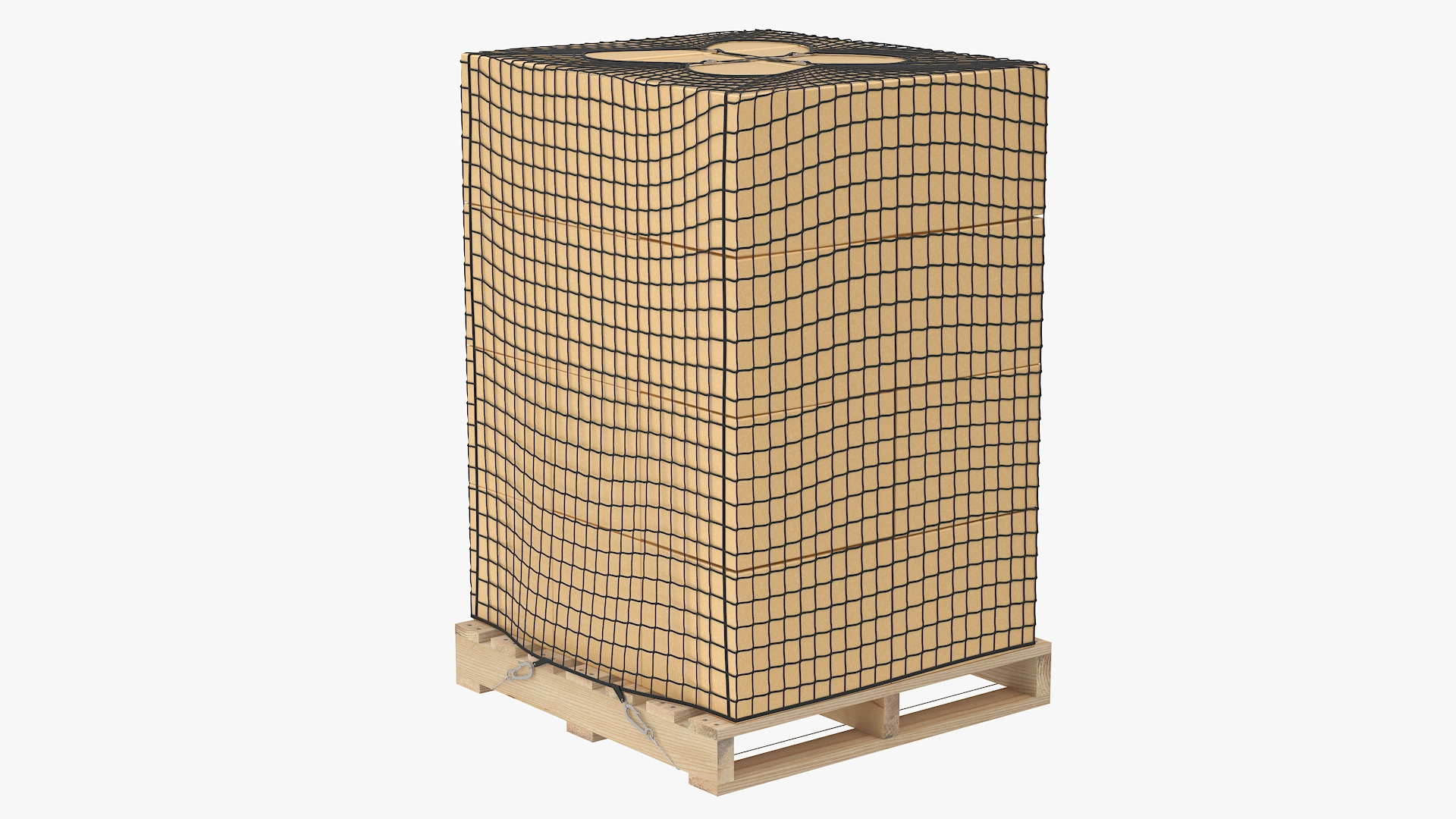Industrial Cargo Pallet With Containment Netting Beige And Black 3D ...