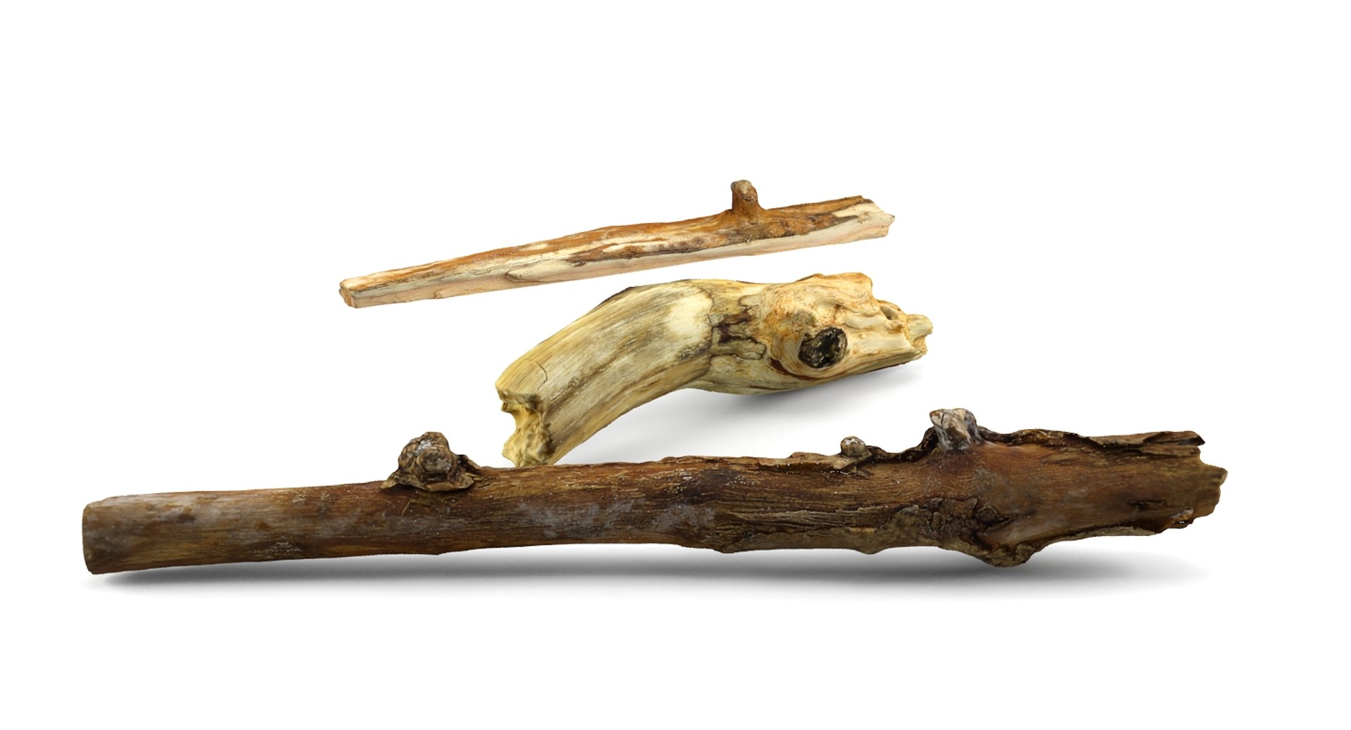 realistic sticks 3d model