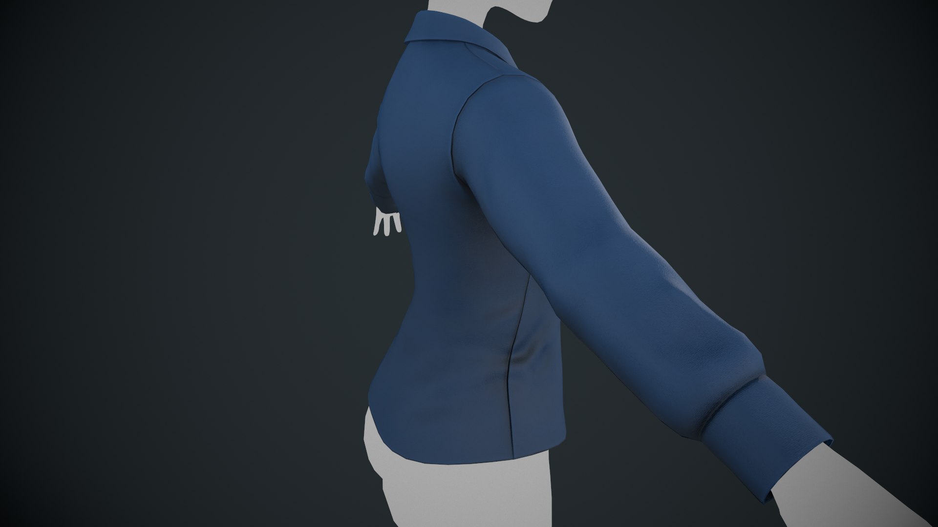 Female Blue Shirt Style 1 3D model - TurboSquid 1923421