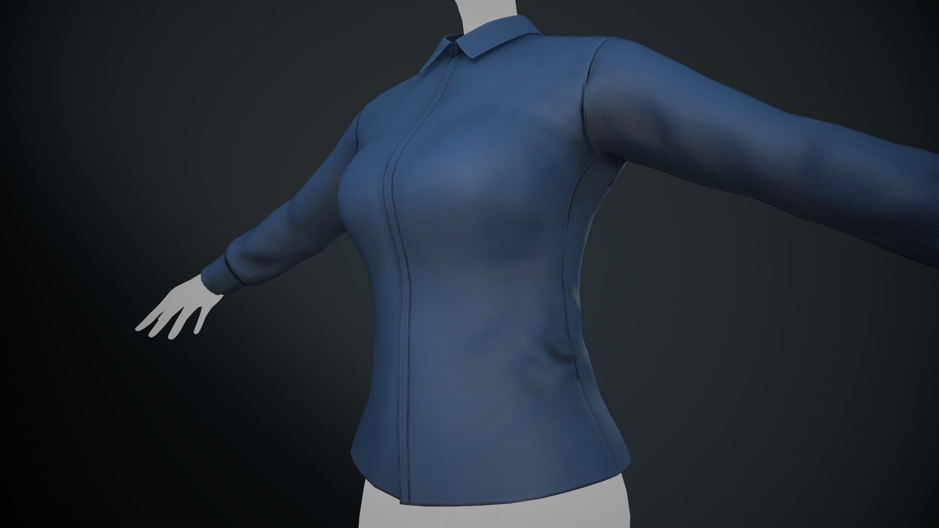 Female Blue Shirt Style 1 3D model - TurboSquid 1923421
