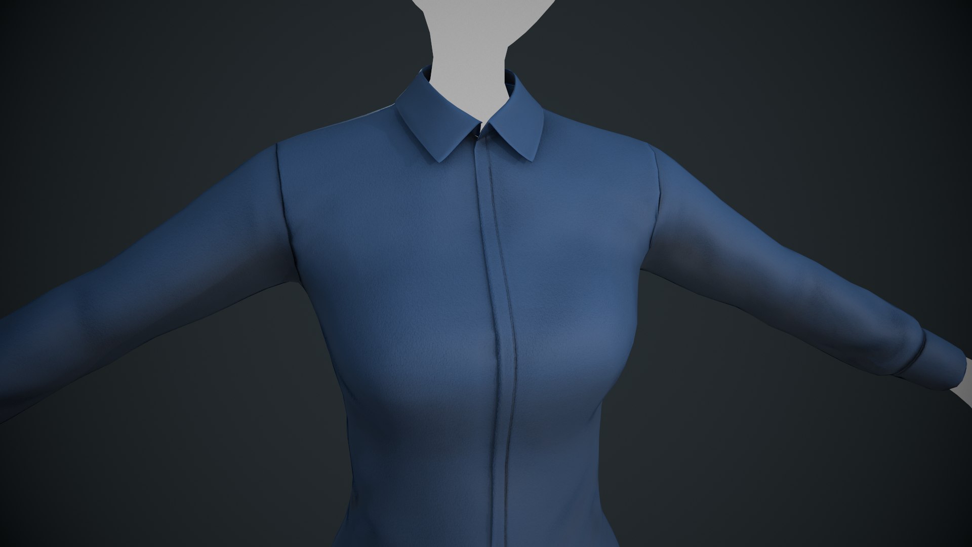 Female Blue Shirt Style 1 3D model - TurboSquid 1923421