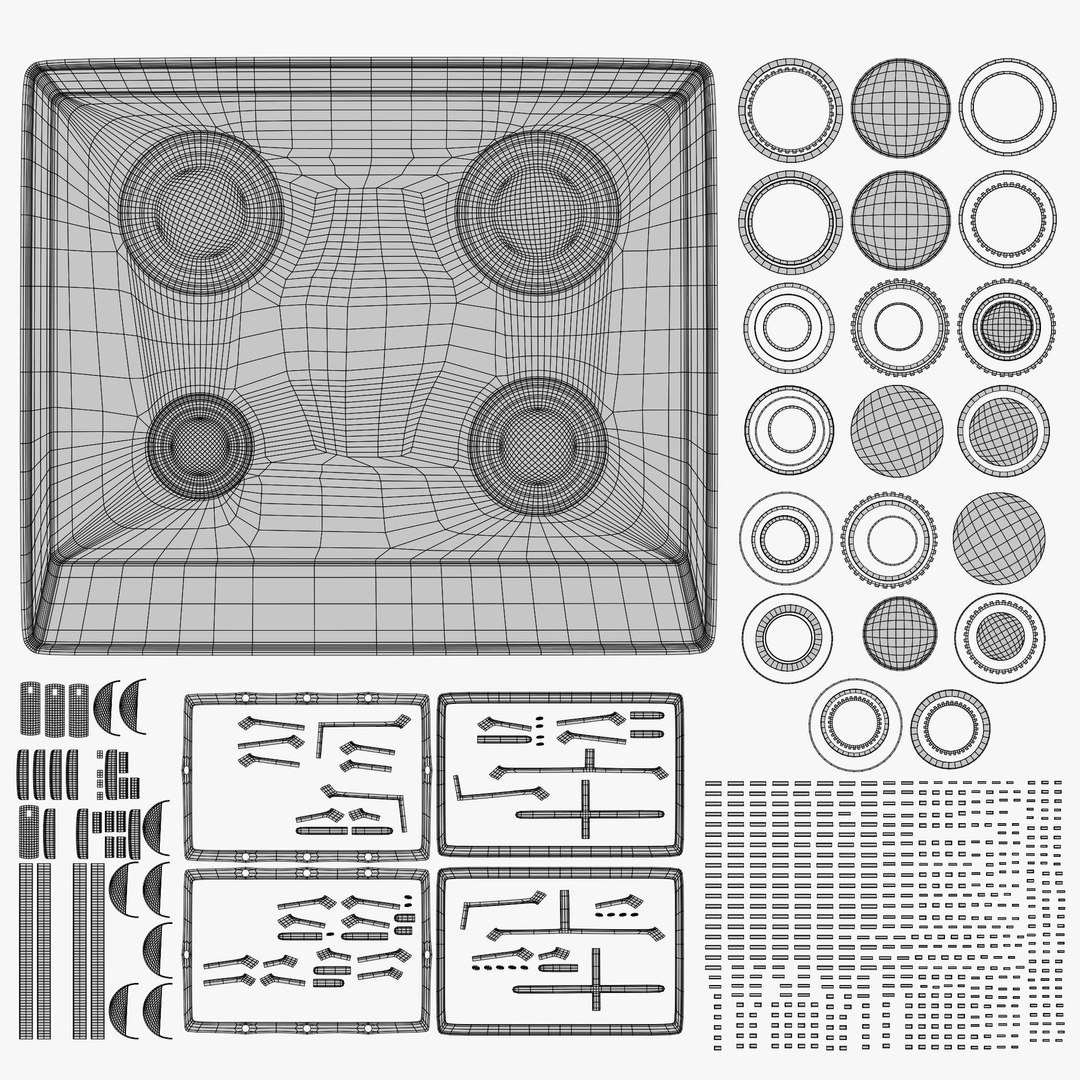 3D 4 Burners Gas Hob Model - TurboSquid 1974229