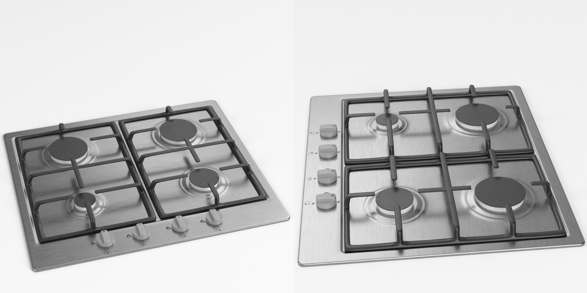 3D 4 Burners Gas Hob Model - TurboSquid 1974229