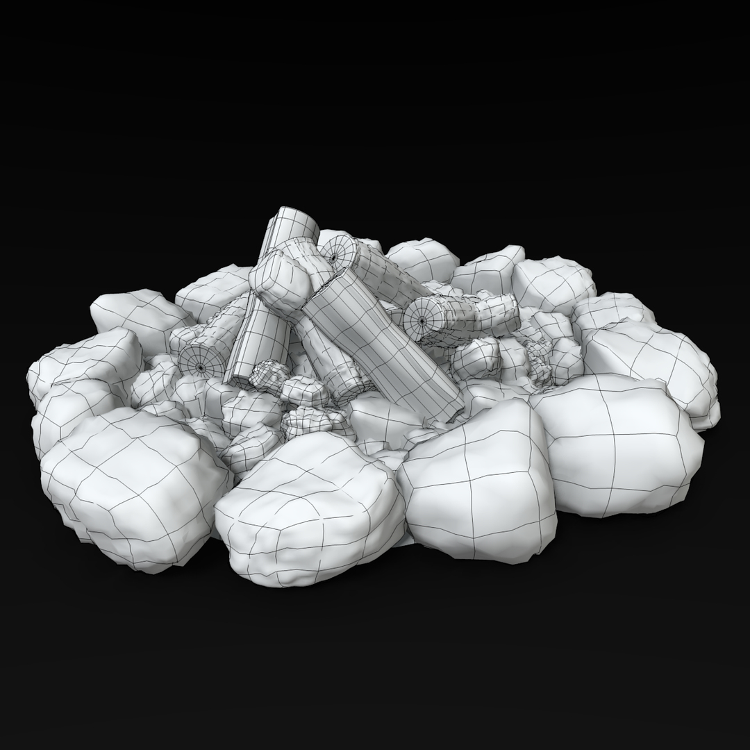 campfire 3d model