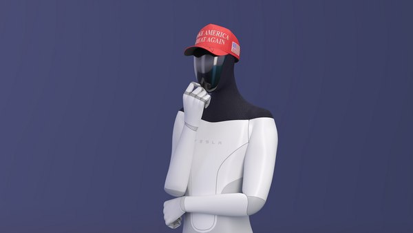 modelo 3d Pose de pie del robot Tesla con gorra MAGA - TurboSquid 2303848