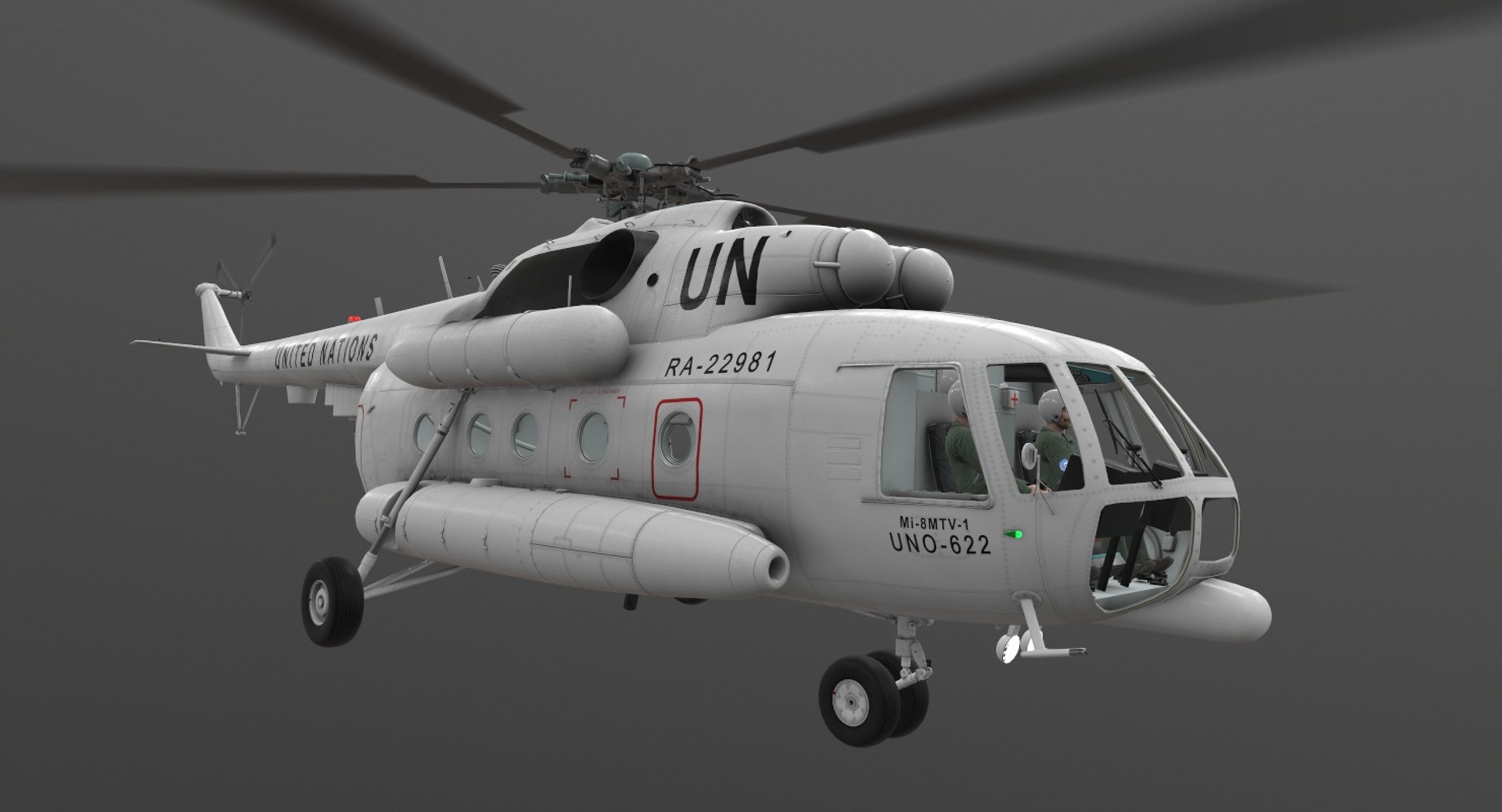 Mi-8mtv united nations animation model - TurboSquid 1446228