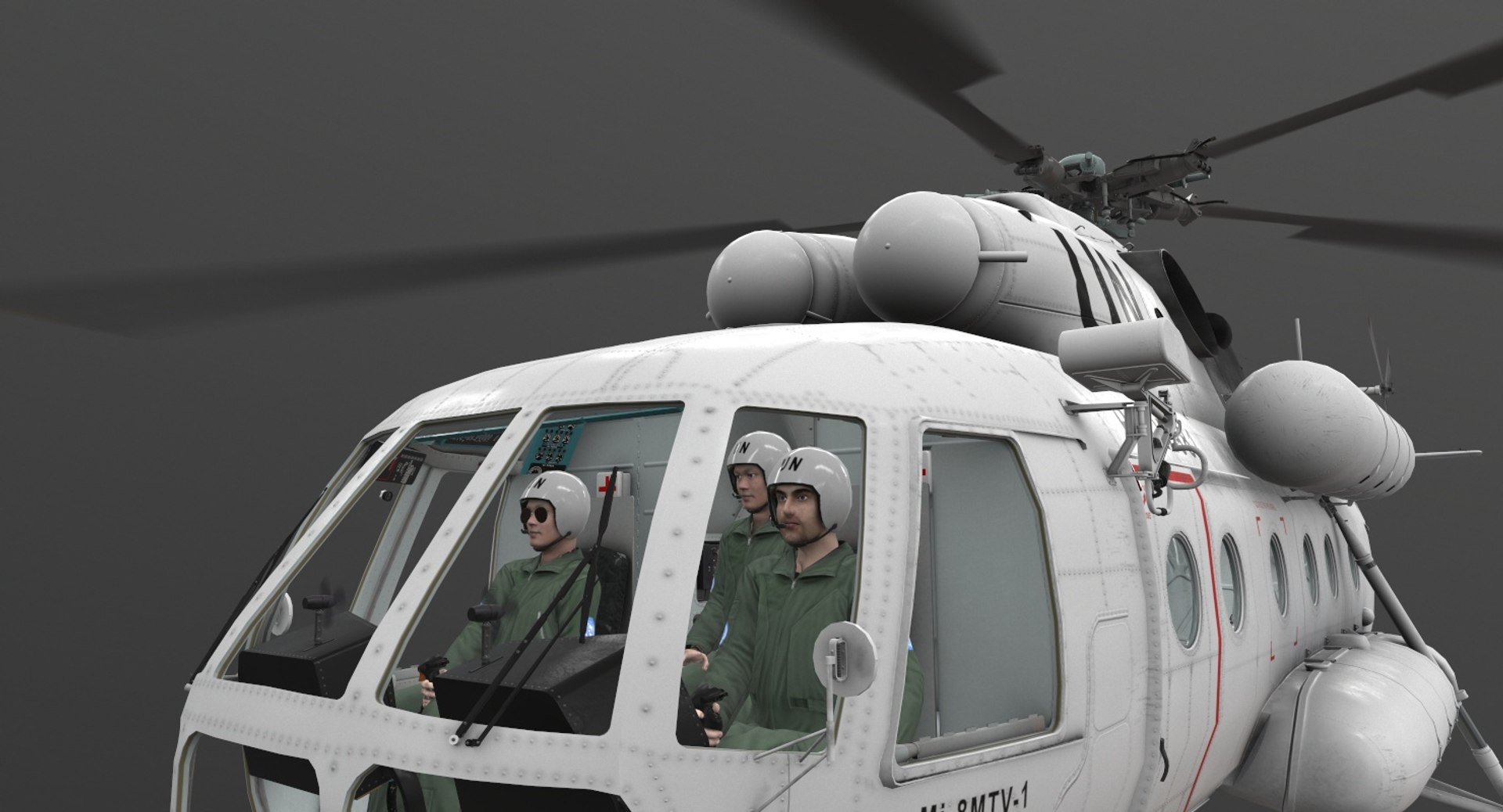 Mi-8mtv united nations animation model - TurboSquid 1446228