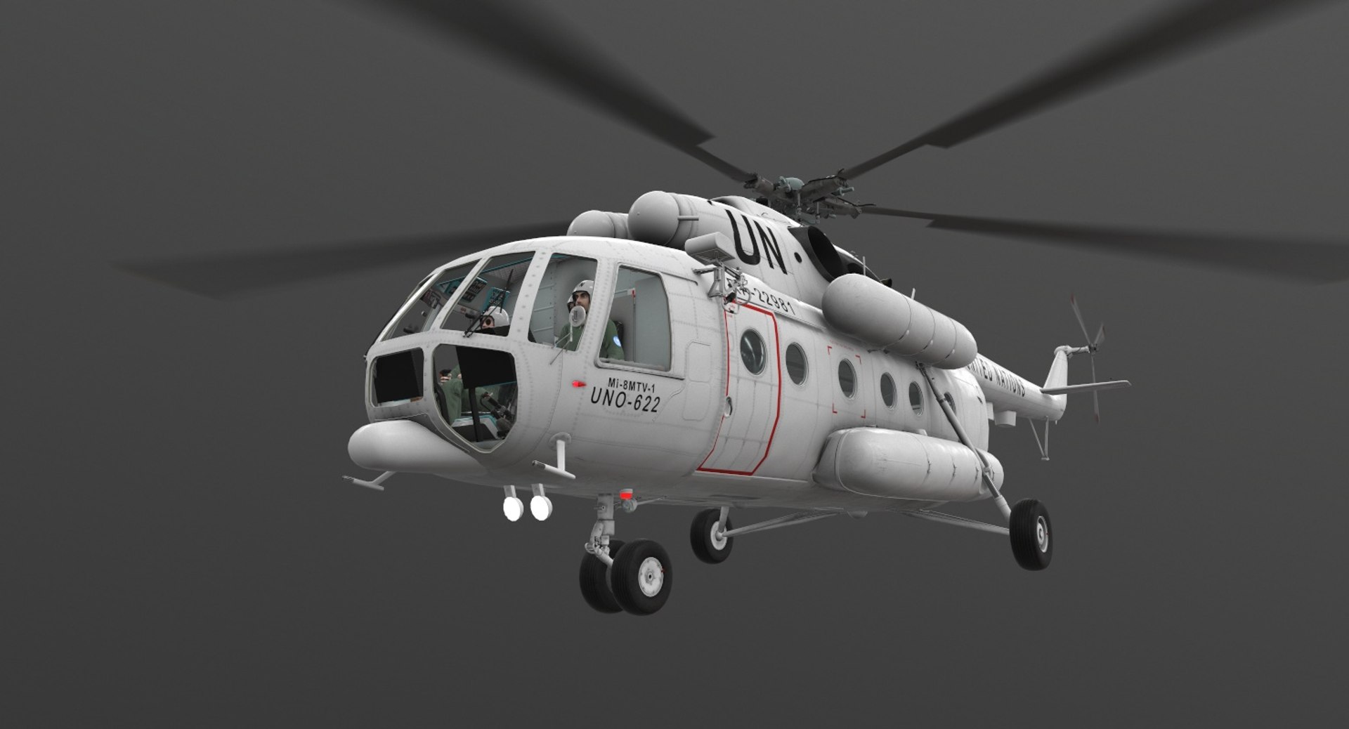 Mi-8mtv united nations animation model - TurboSquid 1446228