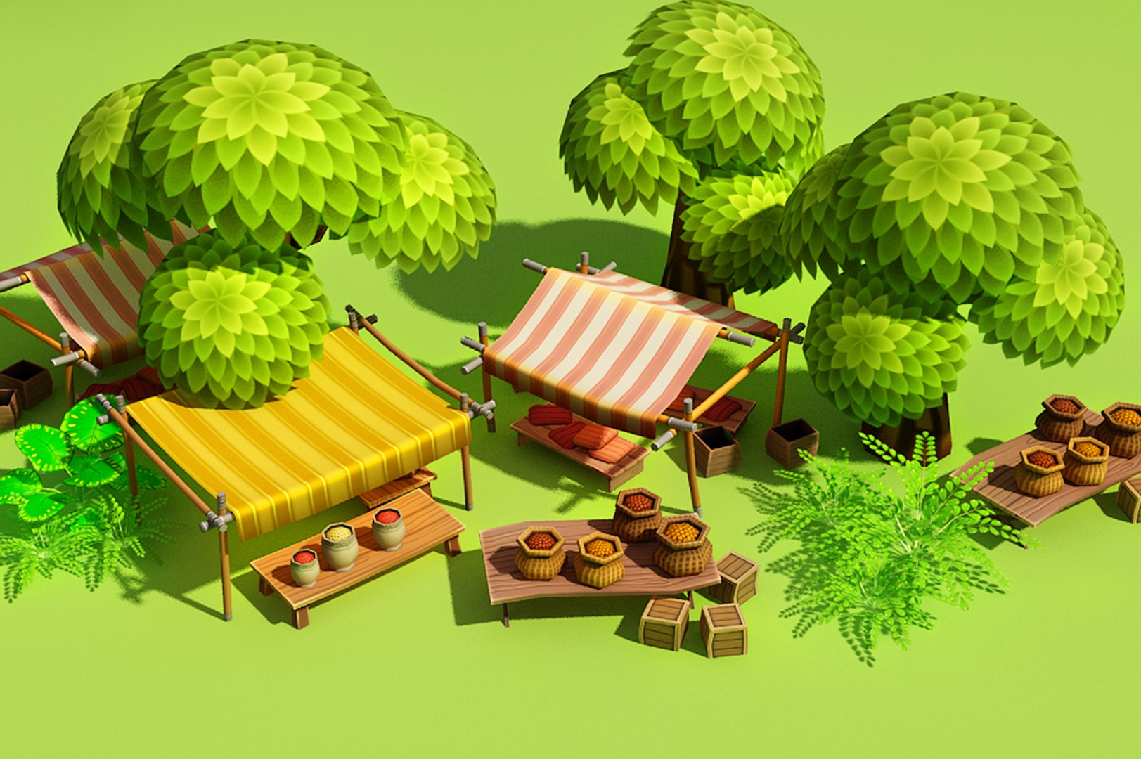 Cartoon Spring Farm Windmill 3D Model - TurboSquid 1156039