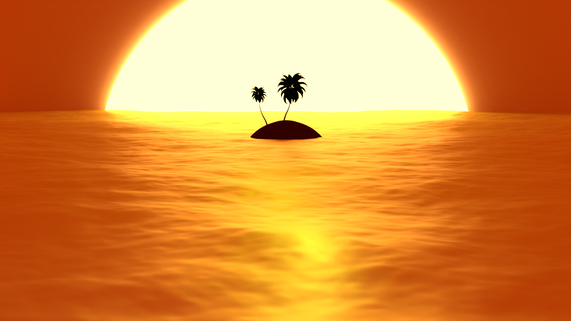 3D Island Sunset - TurboSquid 1862271