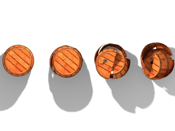 3d wood barrel model