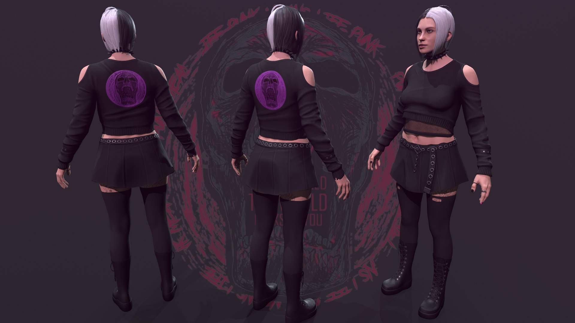 Punk Girl 3D - TurboSquid 1891961