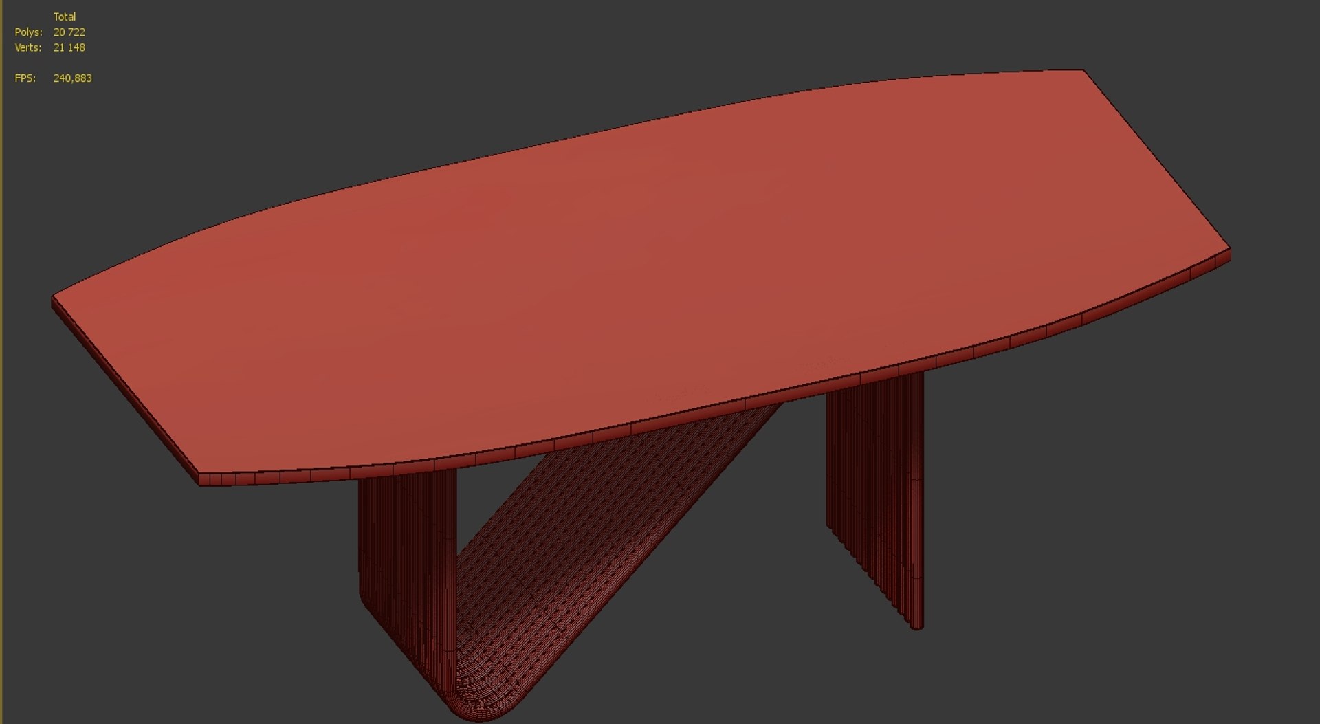3D wave dining table model - TurboSquid 1655059