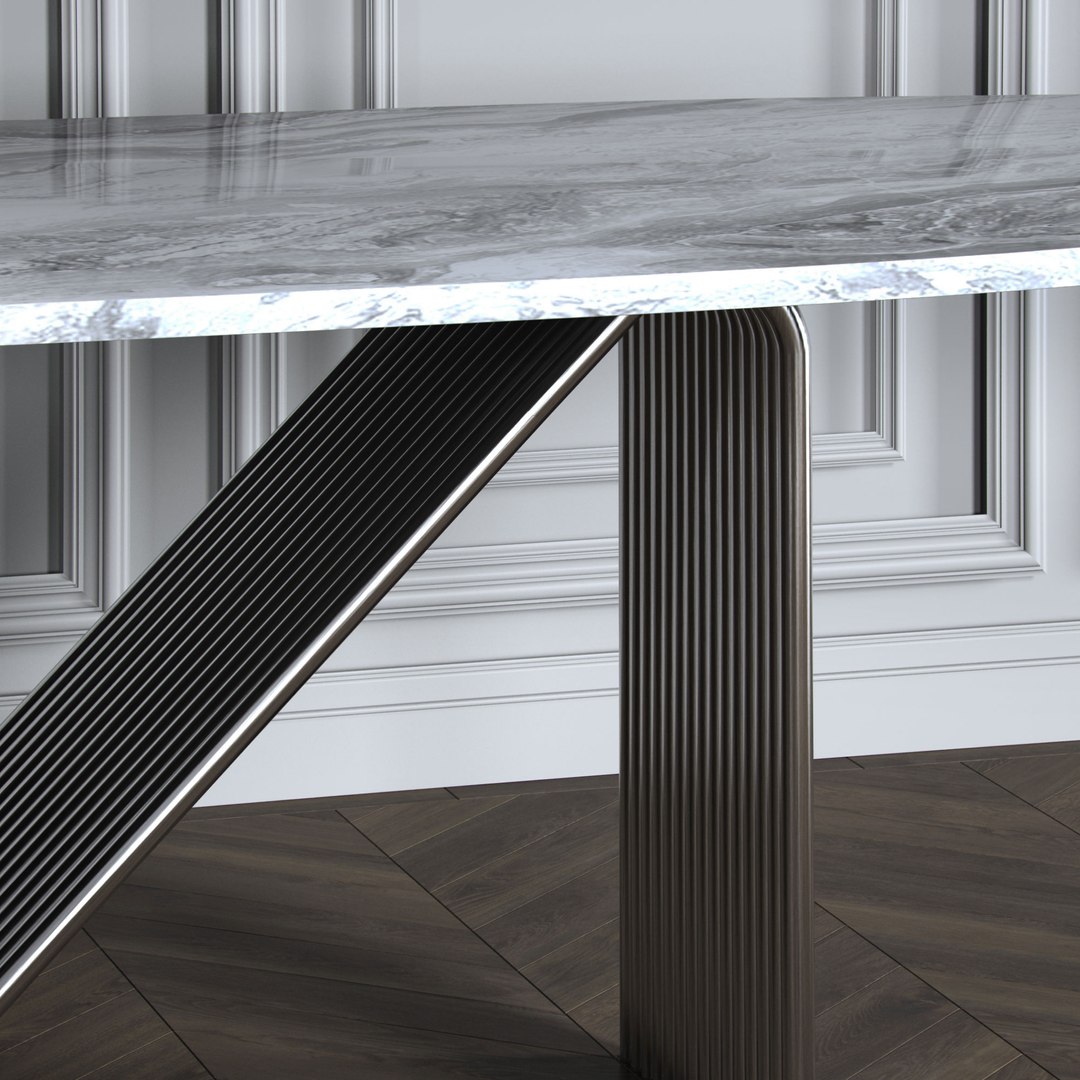 3D wave dining table model - TurboSquid 1655059