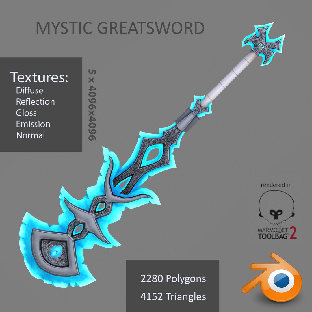 Greatsword Sword Mystic 3d Max