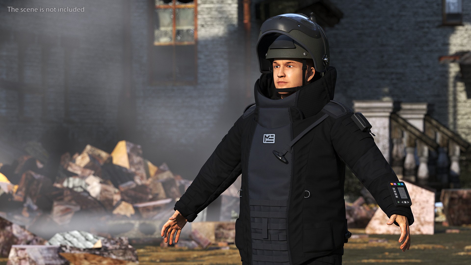 3D Model EOD 10 Bomb Suit Black Rigged - TurboSquid 2286723